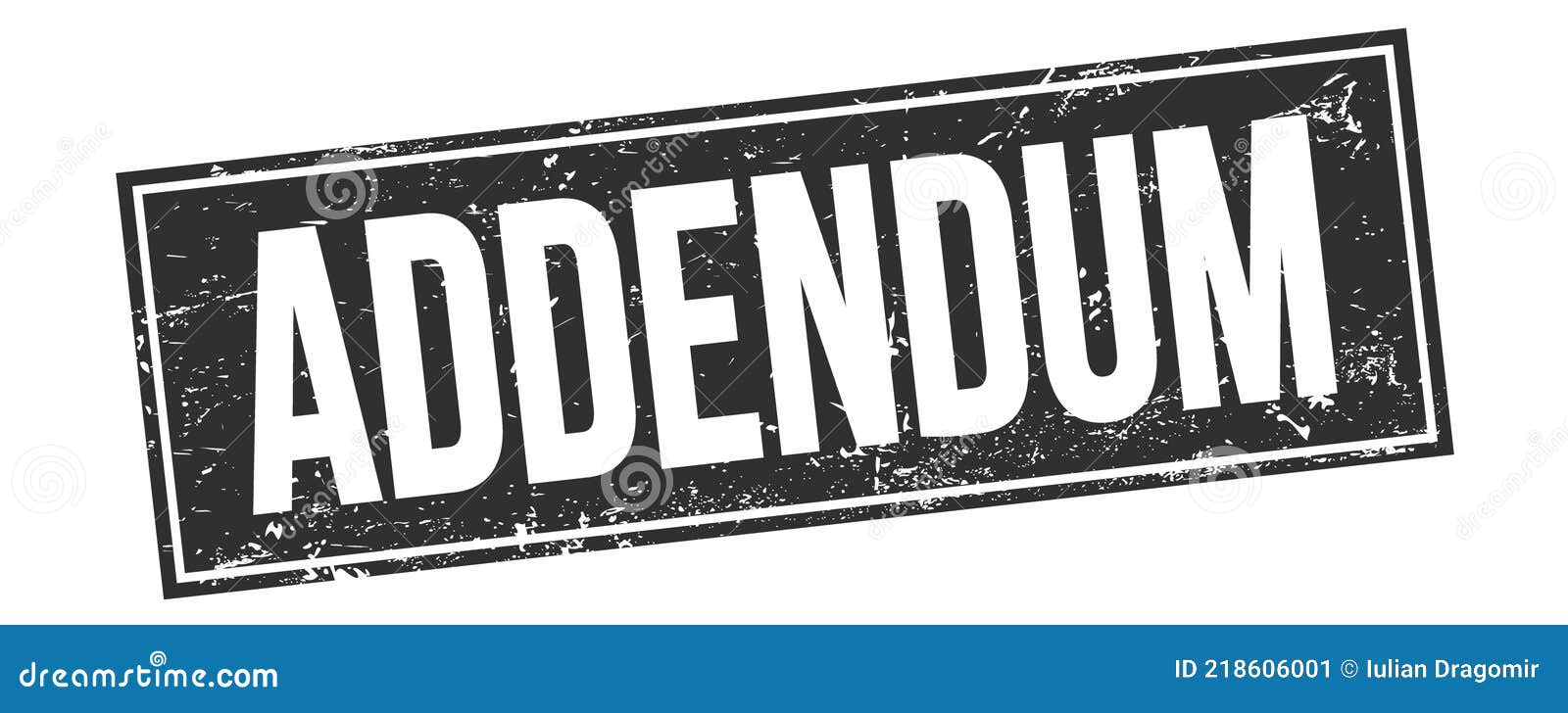 ADDENDUM Text on Black Grungy Rectangle Stamp Stock Illustration ...