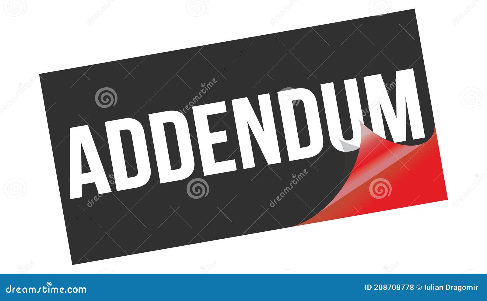 ADDENDUM Text on Black Red Sticker Stamp Stock Illustration ...