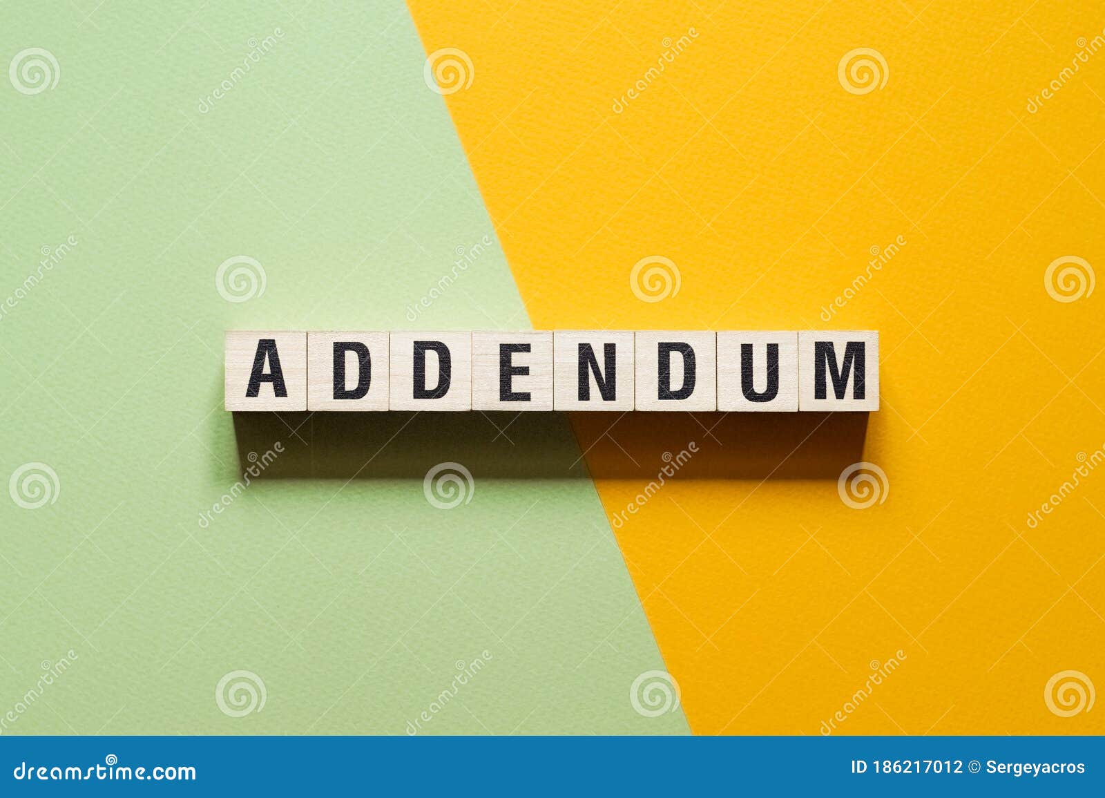 Addendum Word Concept on Cubes Stock Photo - Image of mortgage, network ...