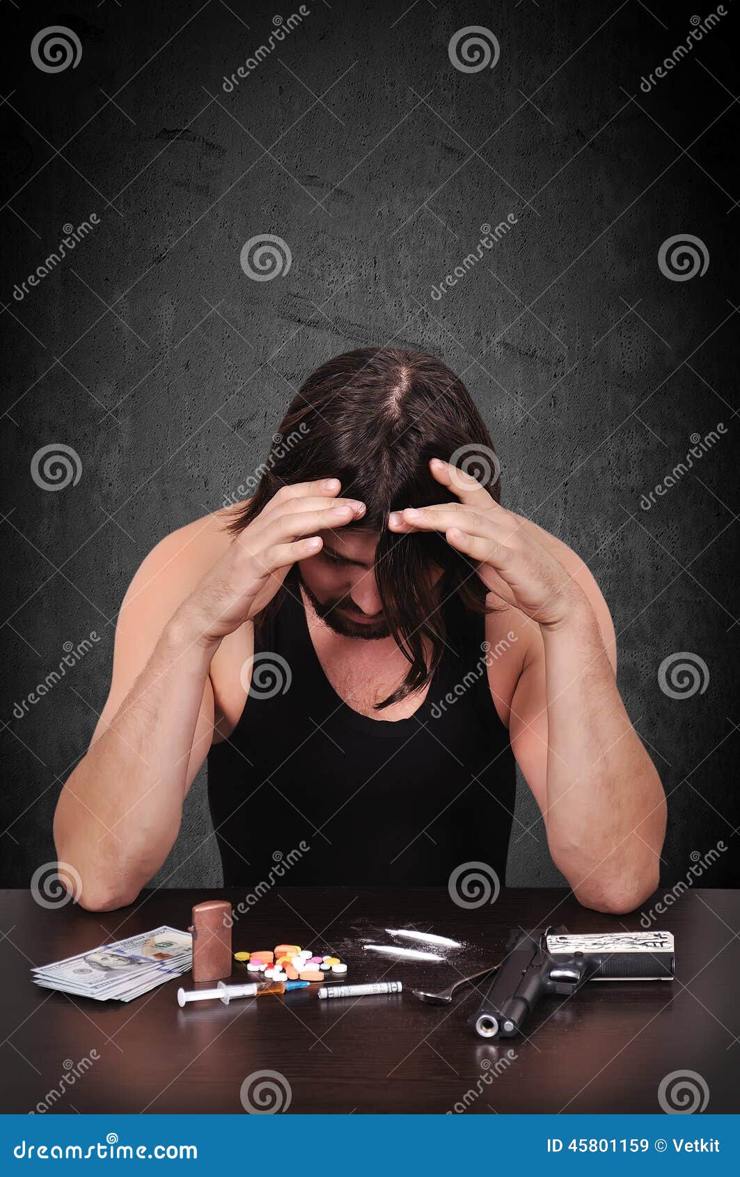 Addict man in despair stock image. Image of narcotic - 45801159