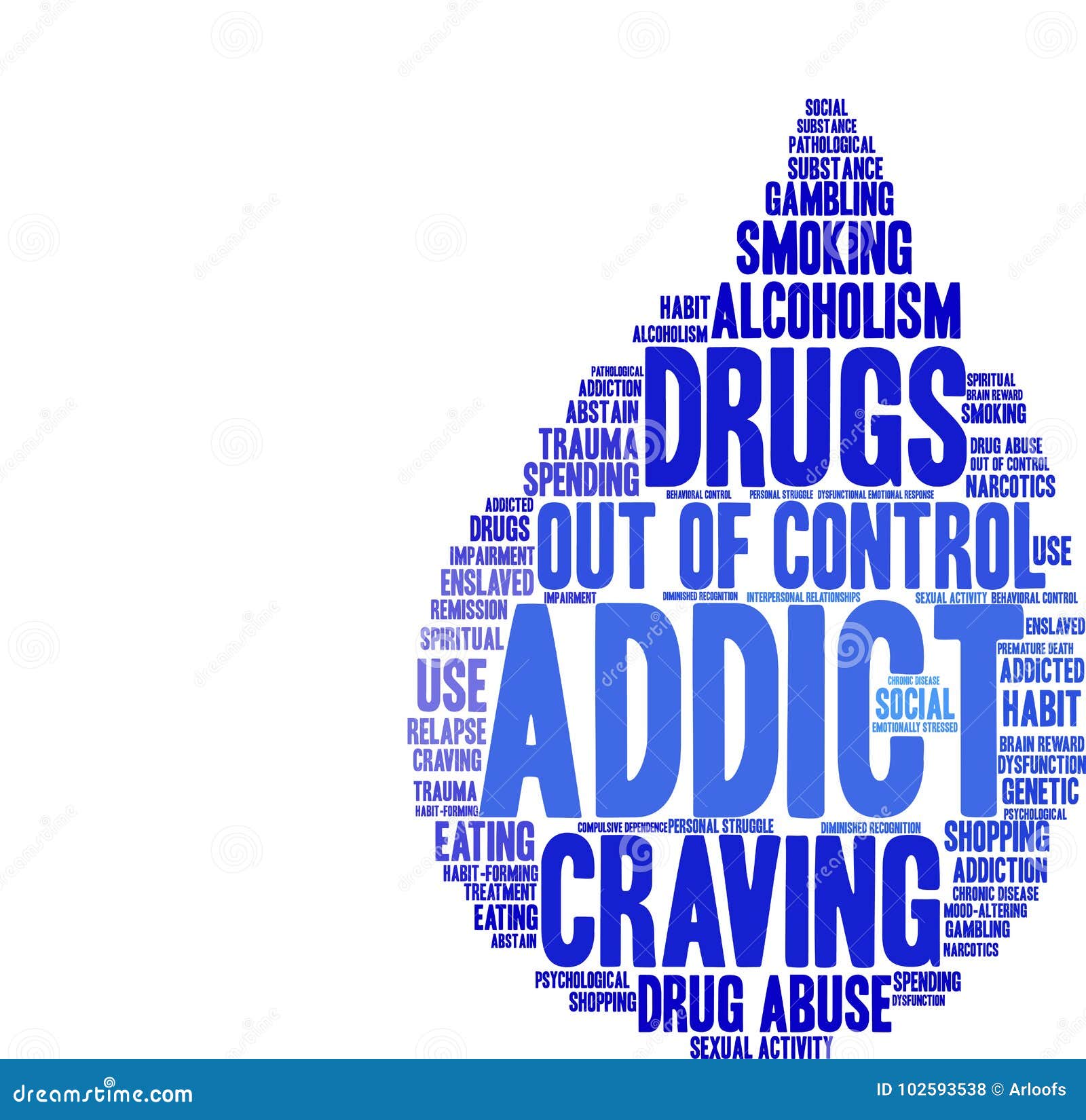 Addict Word Cloud stock vector. Illustration of abstain - 102593538