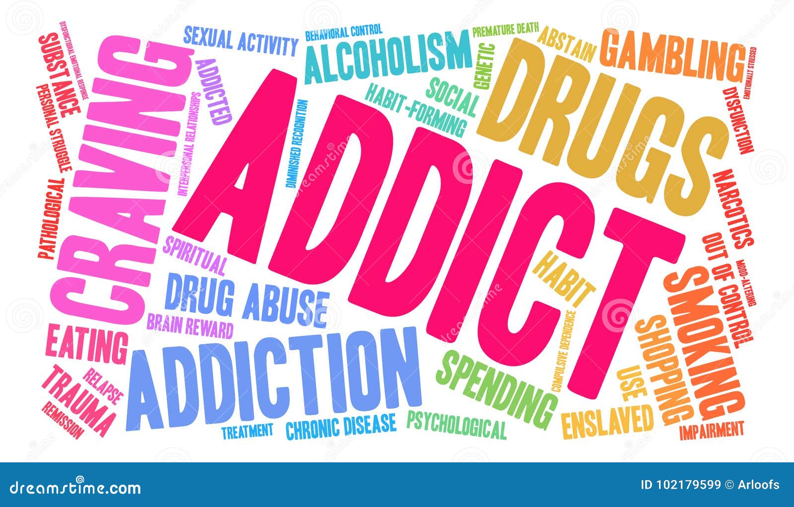 Addict Word Cloud stock illustration. Illustration of narcotics - 102179599