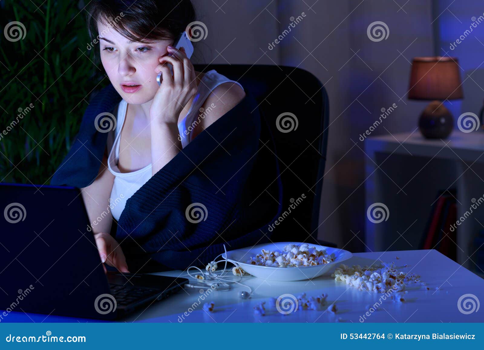 Addicted To Computer and Phone Stock Photo - Image of modern, calling ...