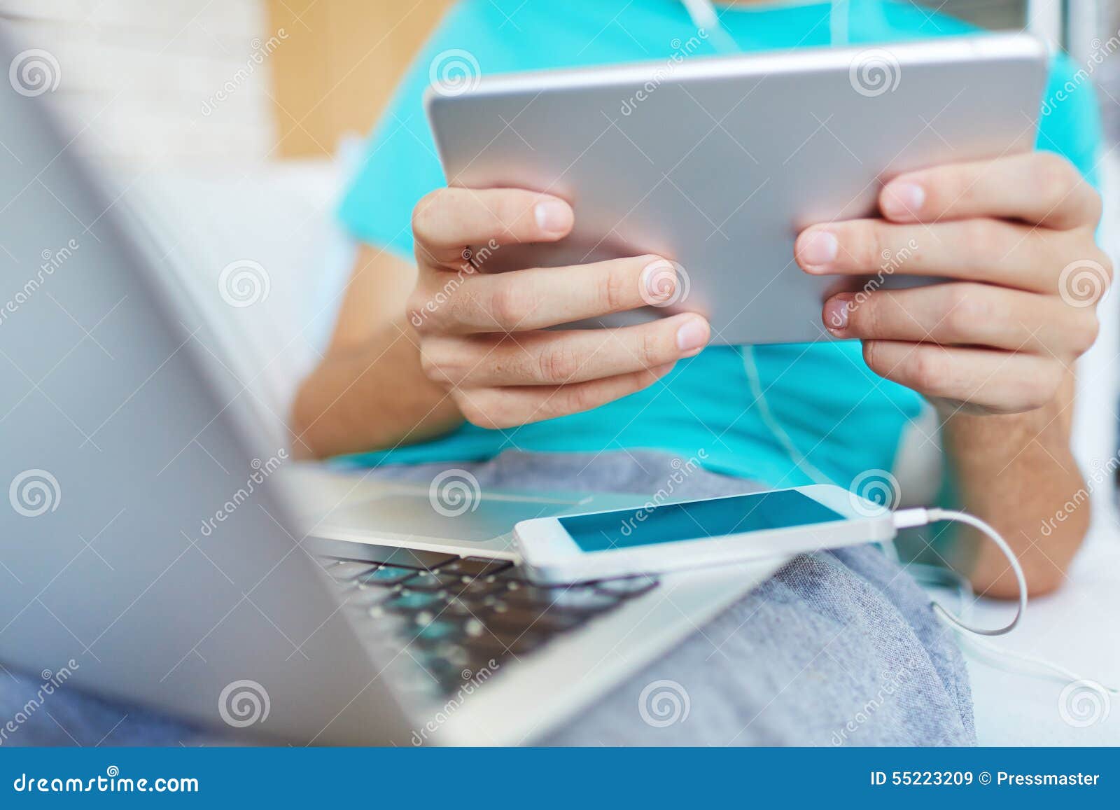 Addicted to gadgets stock image. Image of young, adult - 55223209