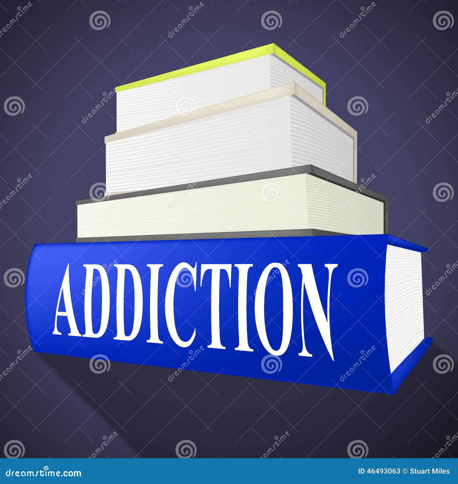 Addiction Book Means Craving Fiction and Books Stock Illustration ...