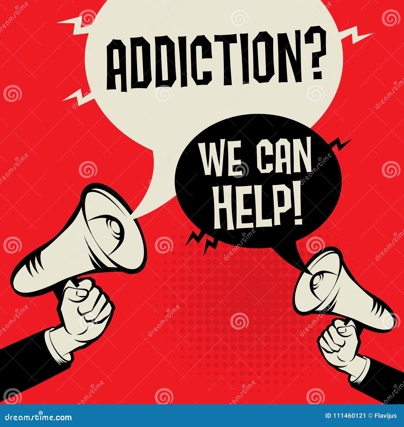 Addiction? we Can Help! stock vector. Illustration of prevention ...