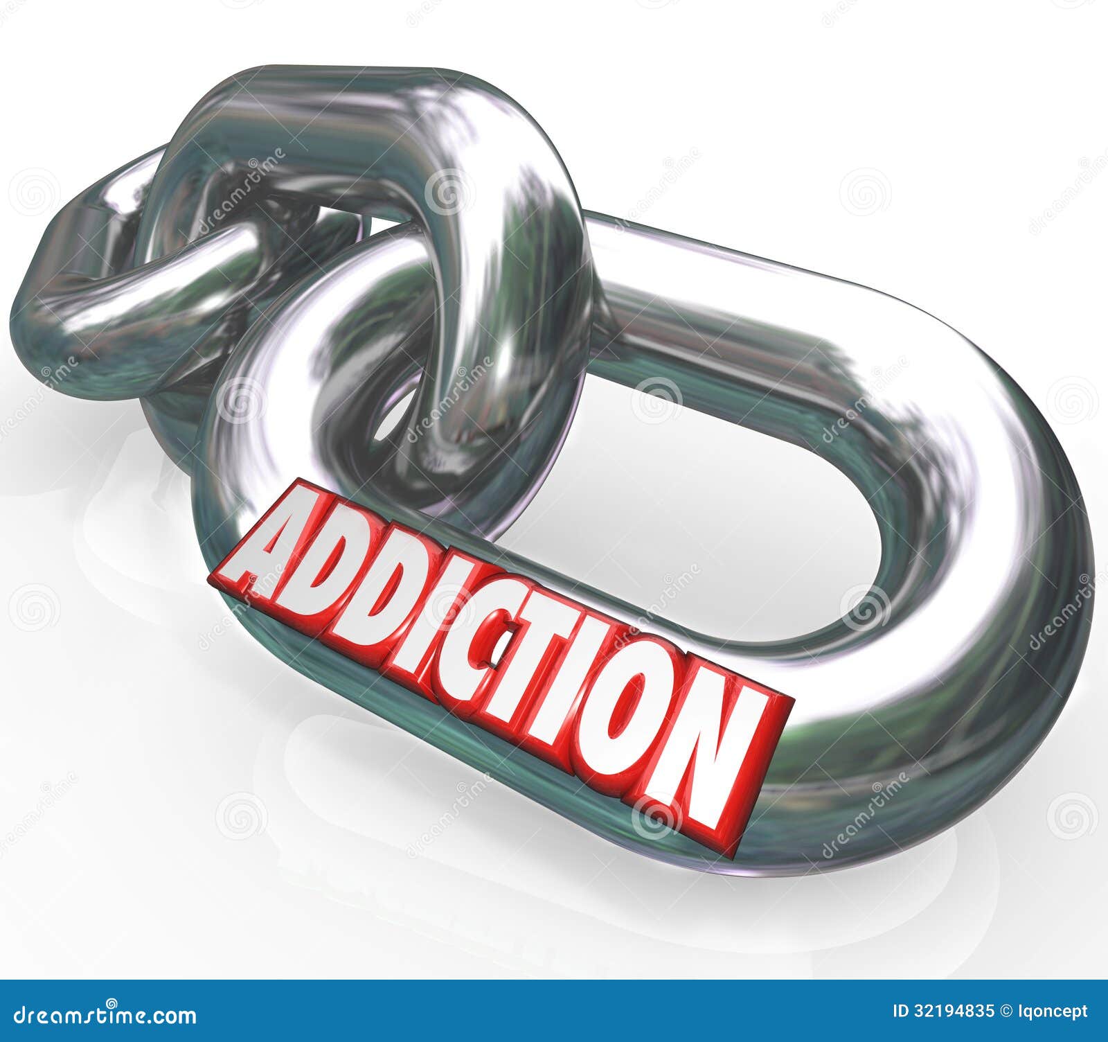 Addiction Chain Links Word Addict Trapped In Disease Royalty Free Stock