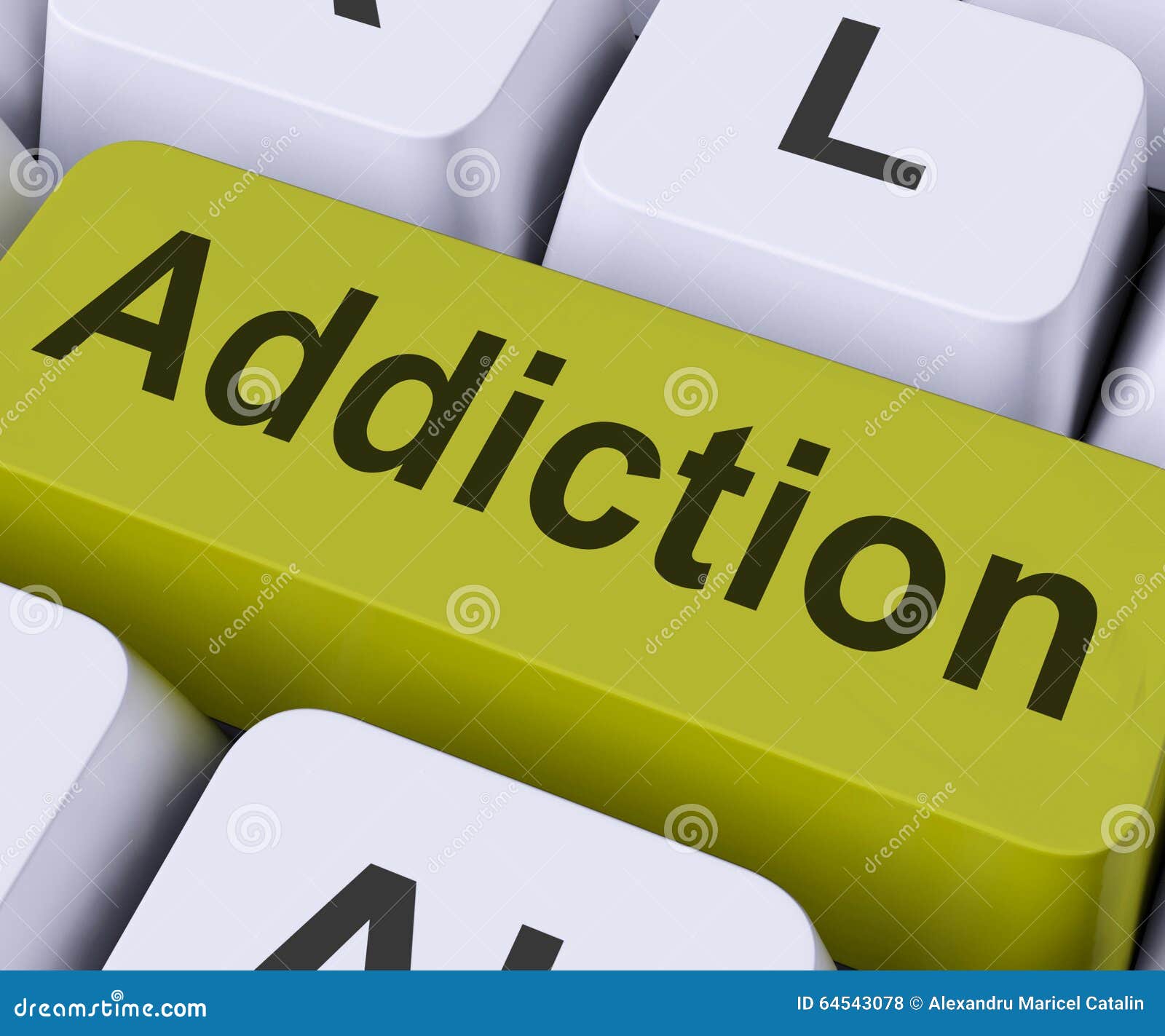 Addiction Key Means Obsession Stock Photo - Image of attachment ...