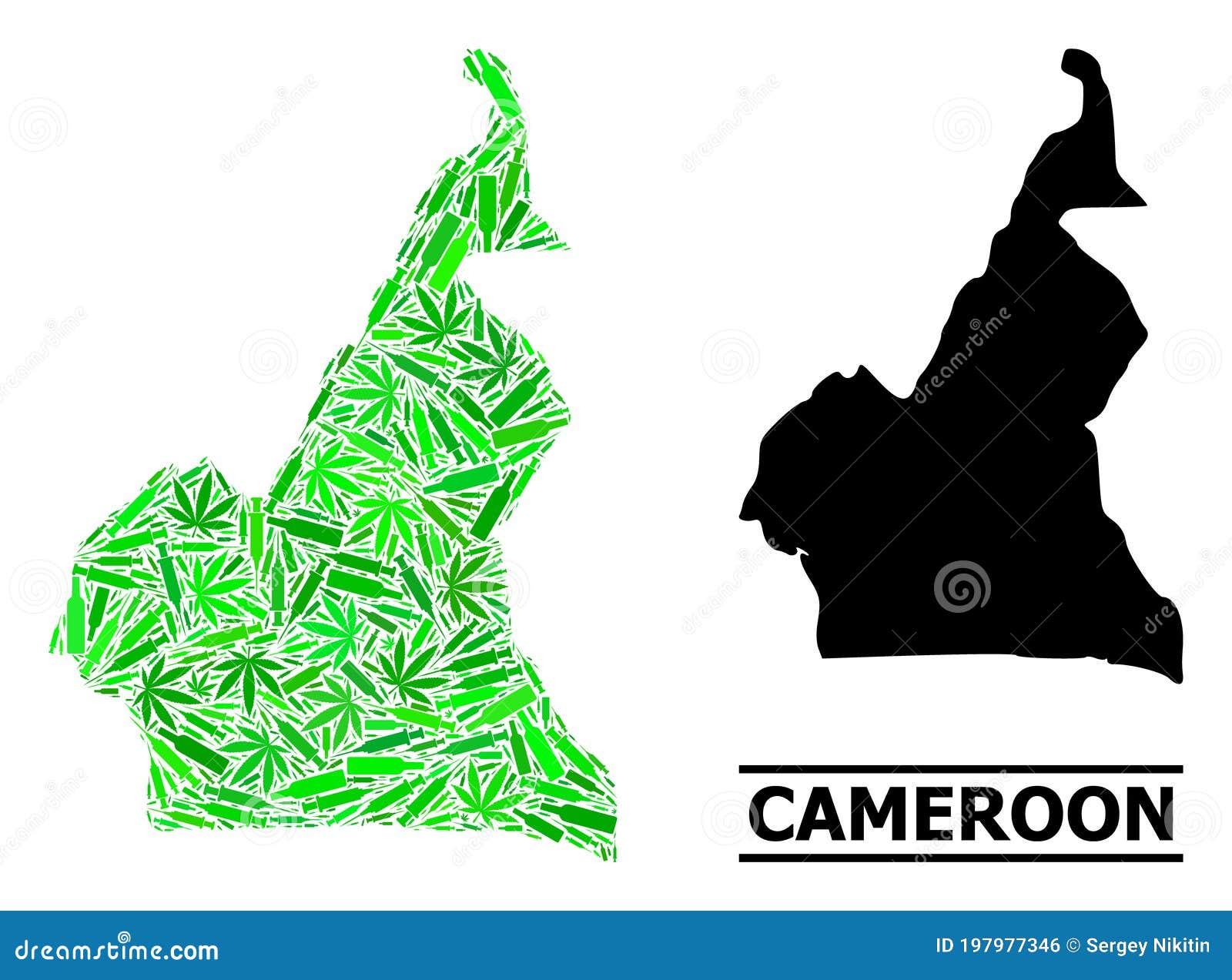 Addiction Mosaic Map of Cameroon Stock Vector - Illustration of crime ...