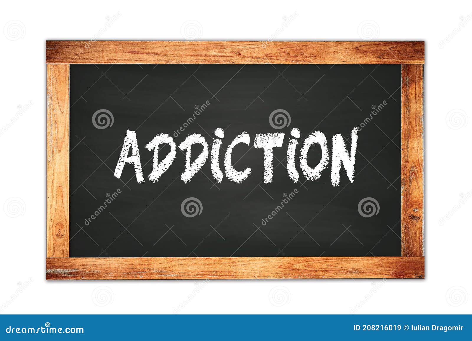 ADDICTION Text Written on Wooden Frame School Blackboard Stock Image ...