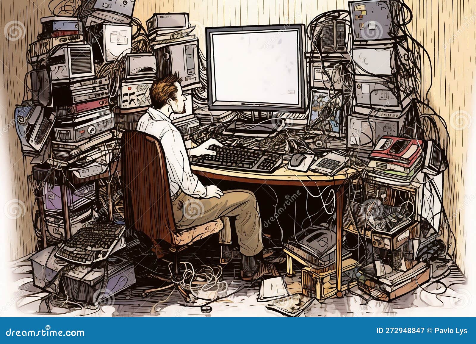 Addiction To Gadgets. AI Generated Stock Illustration - Illustration of ...