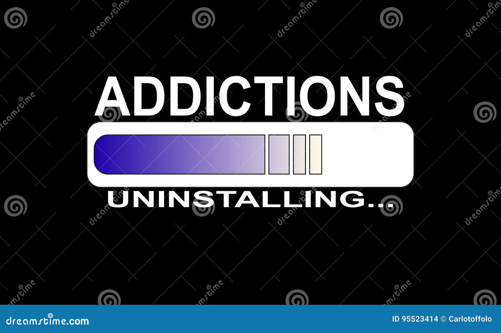 Addiction uninstalling stock vector. Illustration of mental - 95523414