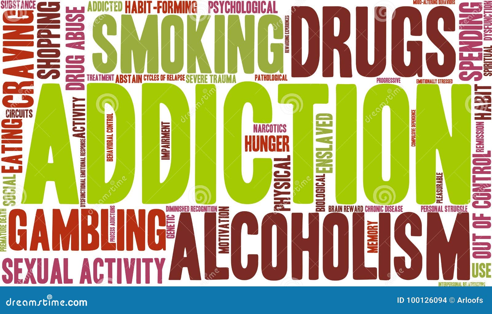 Addiction Word Cloud stock vector. Illustration of abstain - 100126094