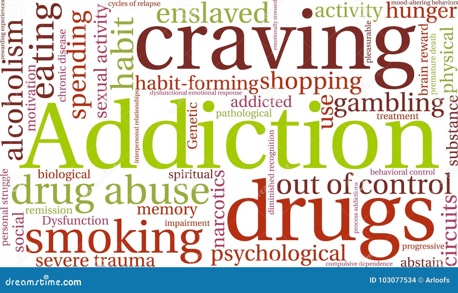 Addiction Word Cloud stock vector. Illustration of gambling - 103077534