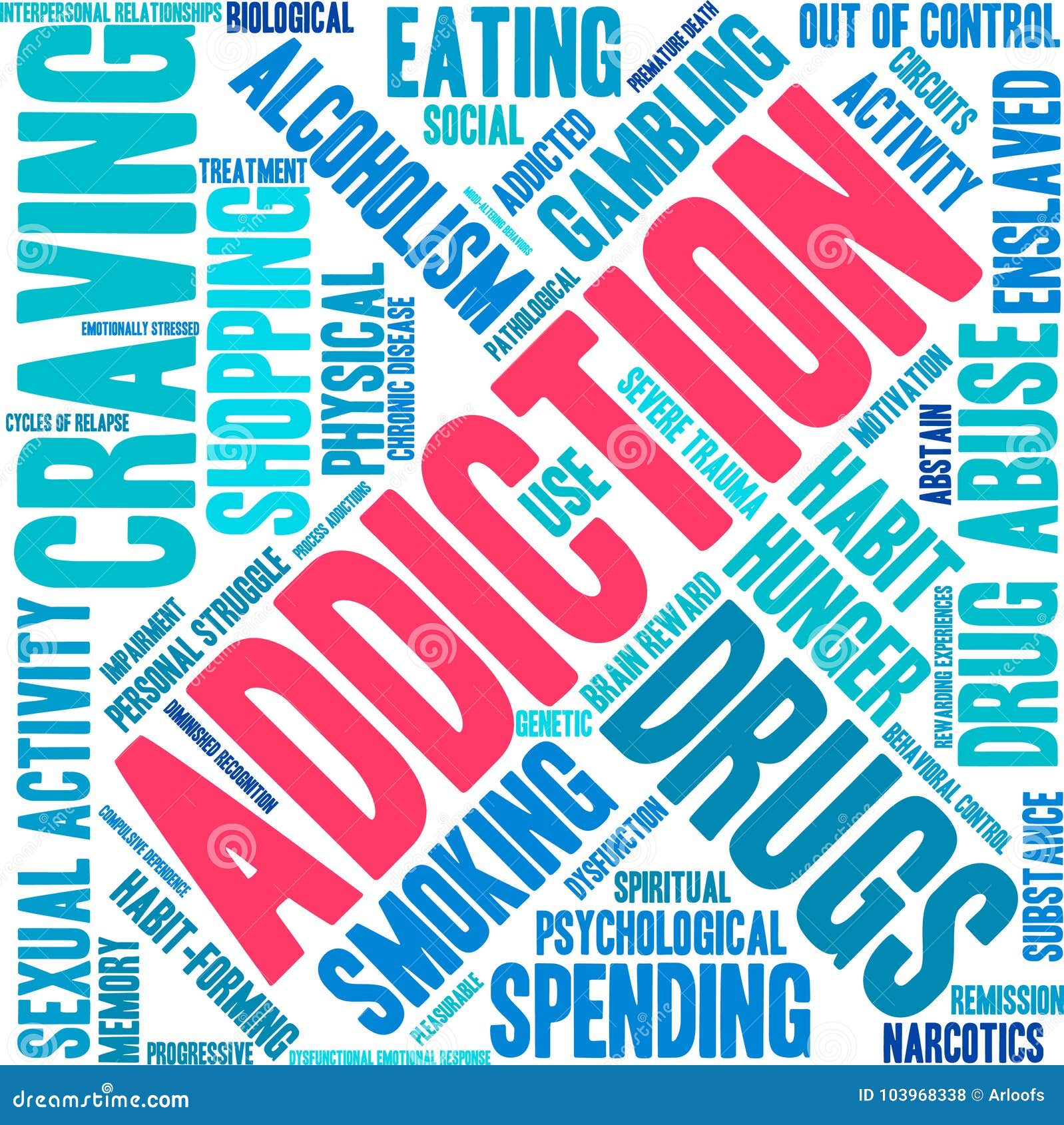 Addiction Word Cloud stock vector. Illustration of death - 103968338