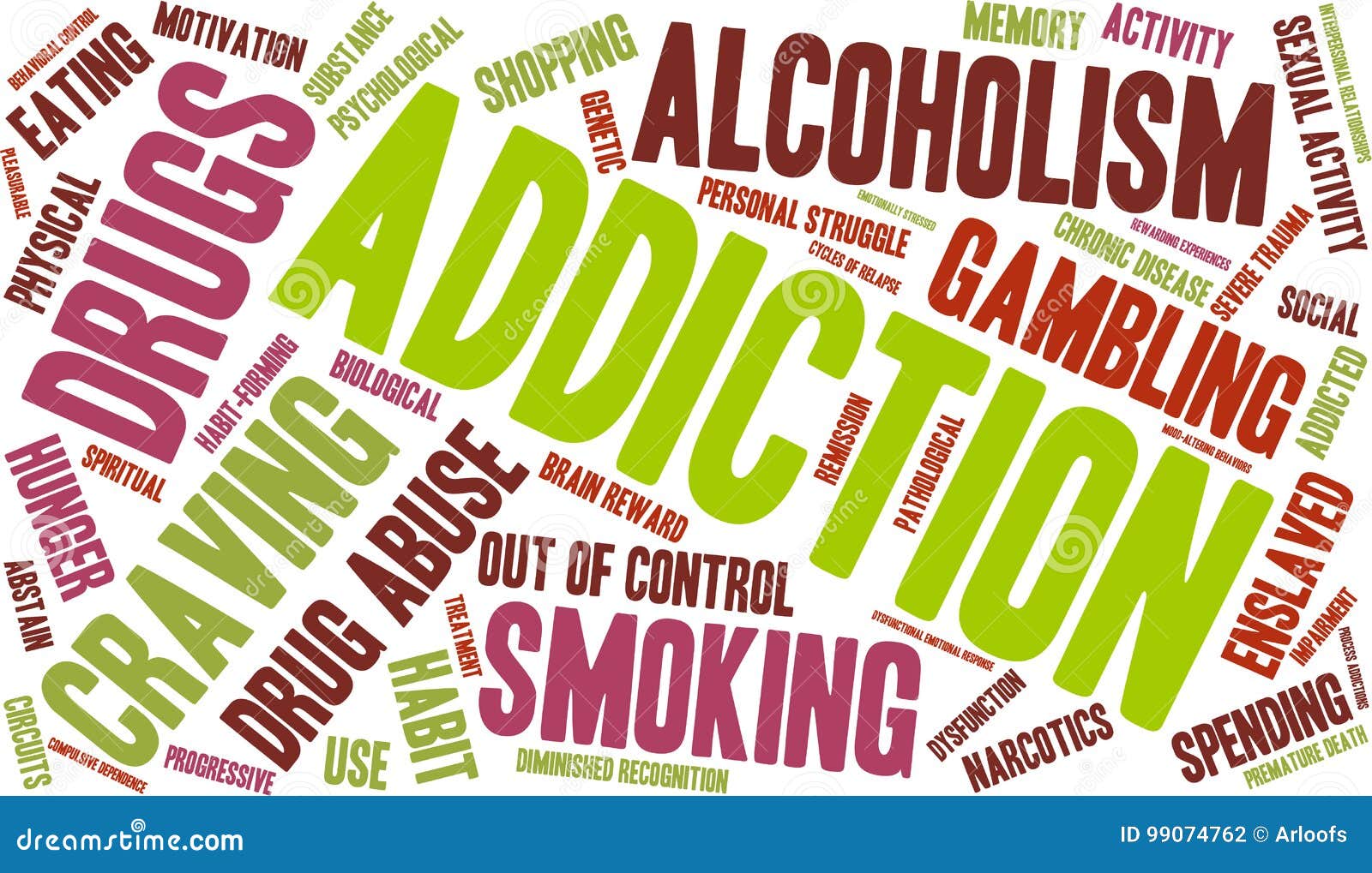 Addiction Word Cloud Stock Vector Illustration Of Genetic 99074762