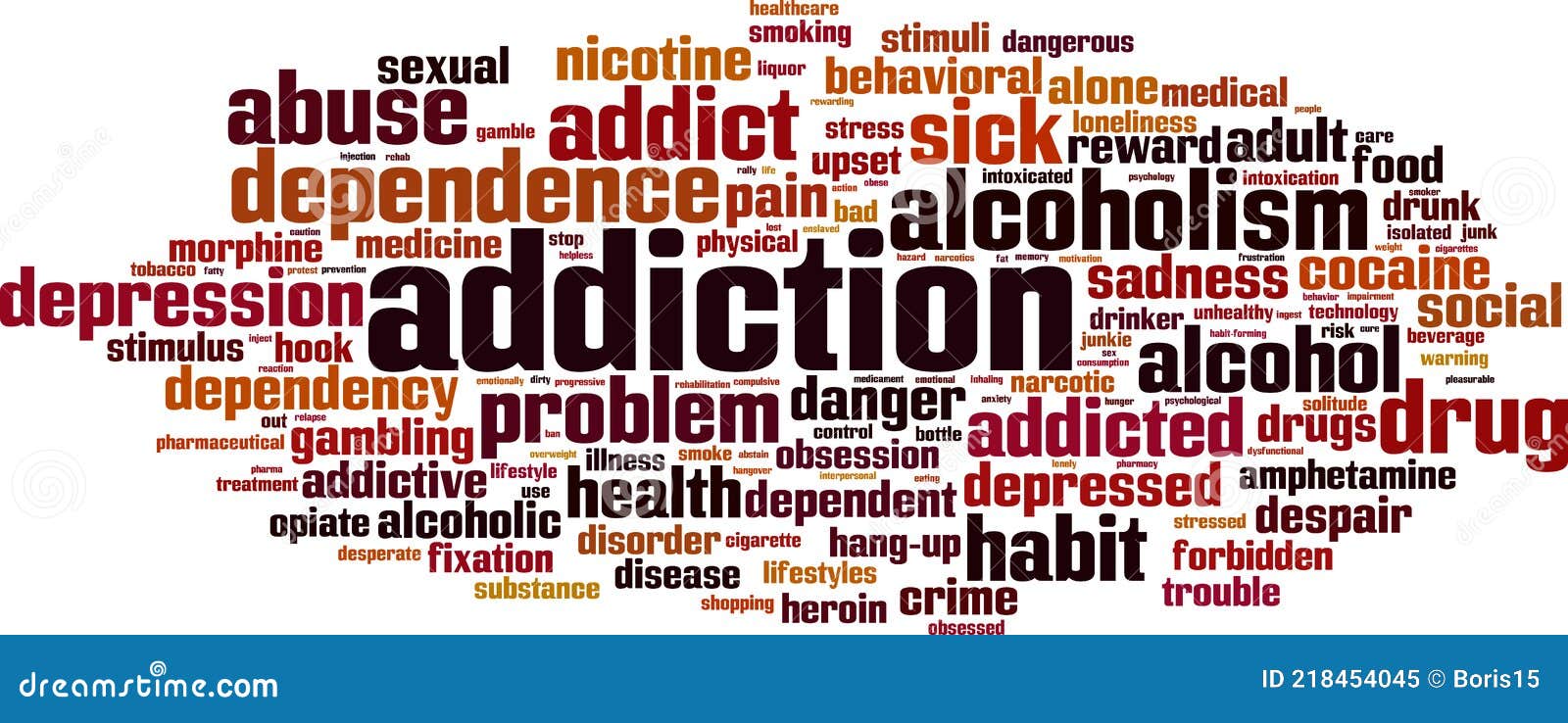Addiction word cloud stock vector. Illustration of drugs - 218454045