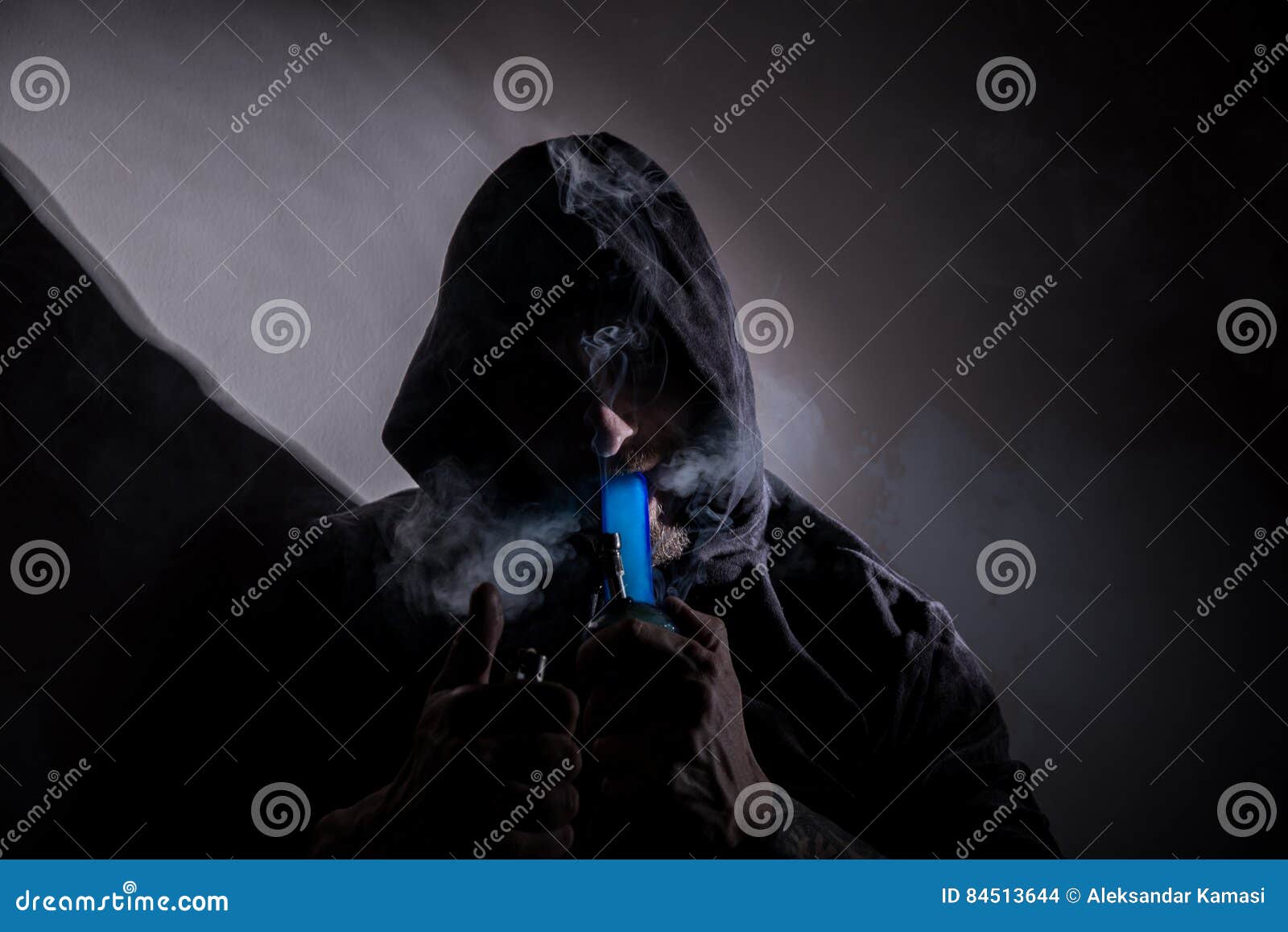 Addictive Man Smoking Marijuana Stock Photo - Image of hippie, narcotic ...
