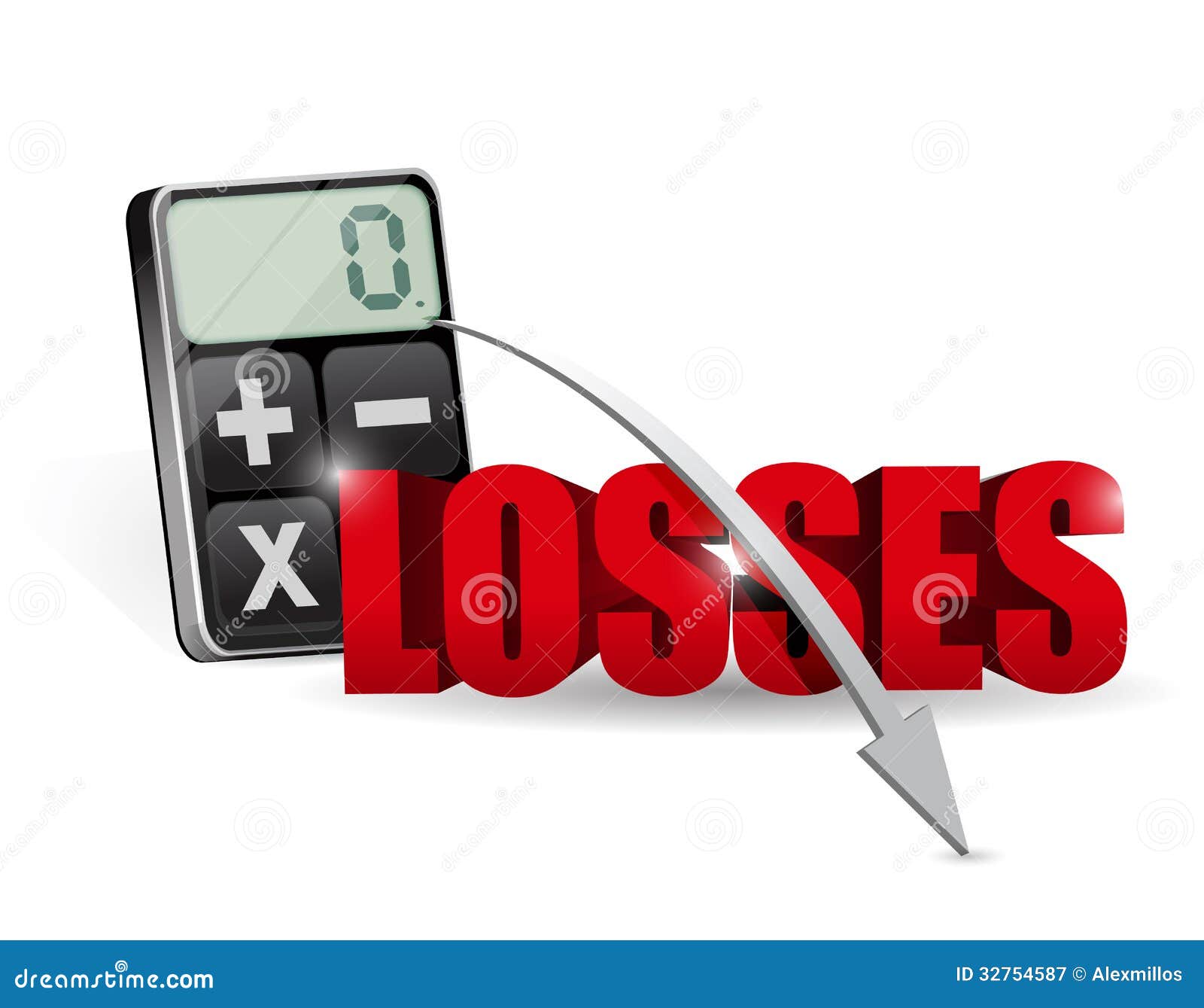 Adding All the Losses on a Calculator. Stock Illustration ...