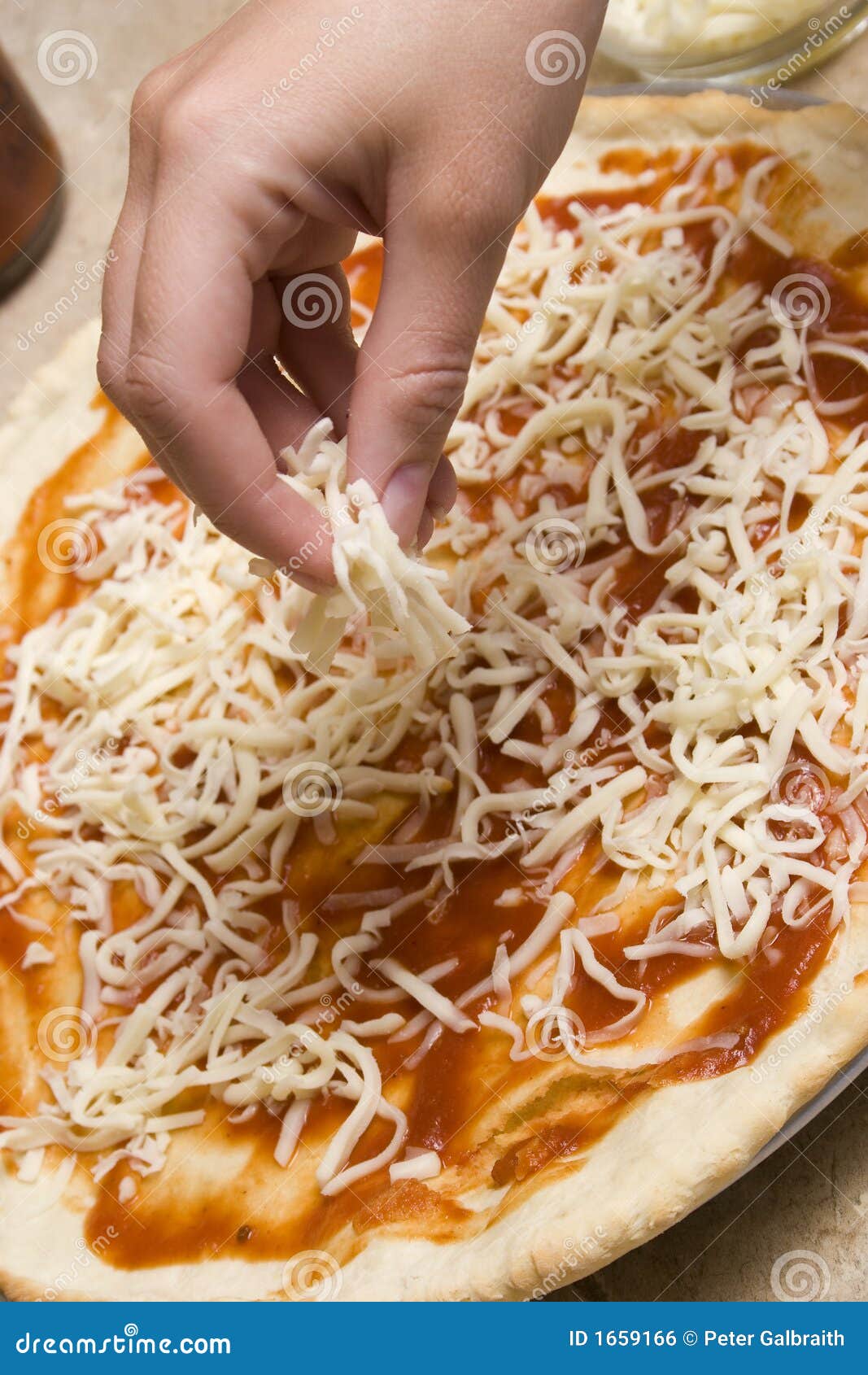 Adding cheese stock photo. Image of bake, rack, mushroom - 1659166