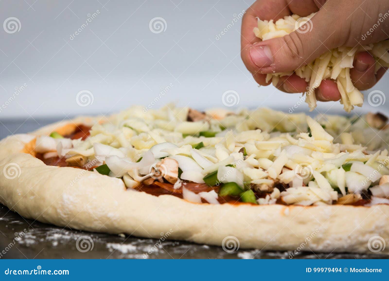 Adding Cheese stock photo. Image of healthy, dough, delicious - 99979494