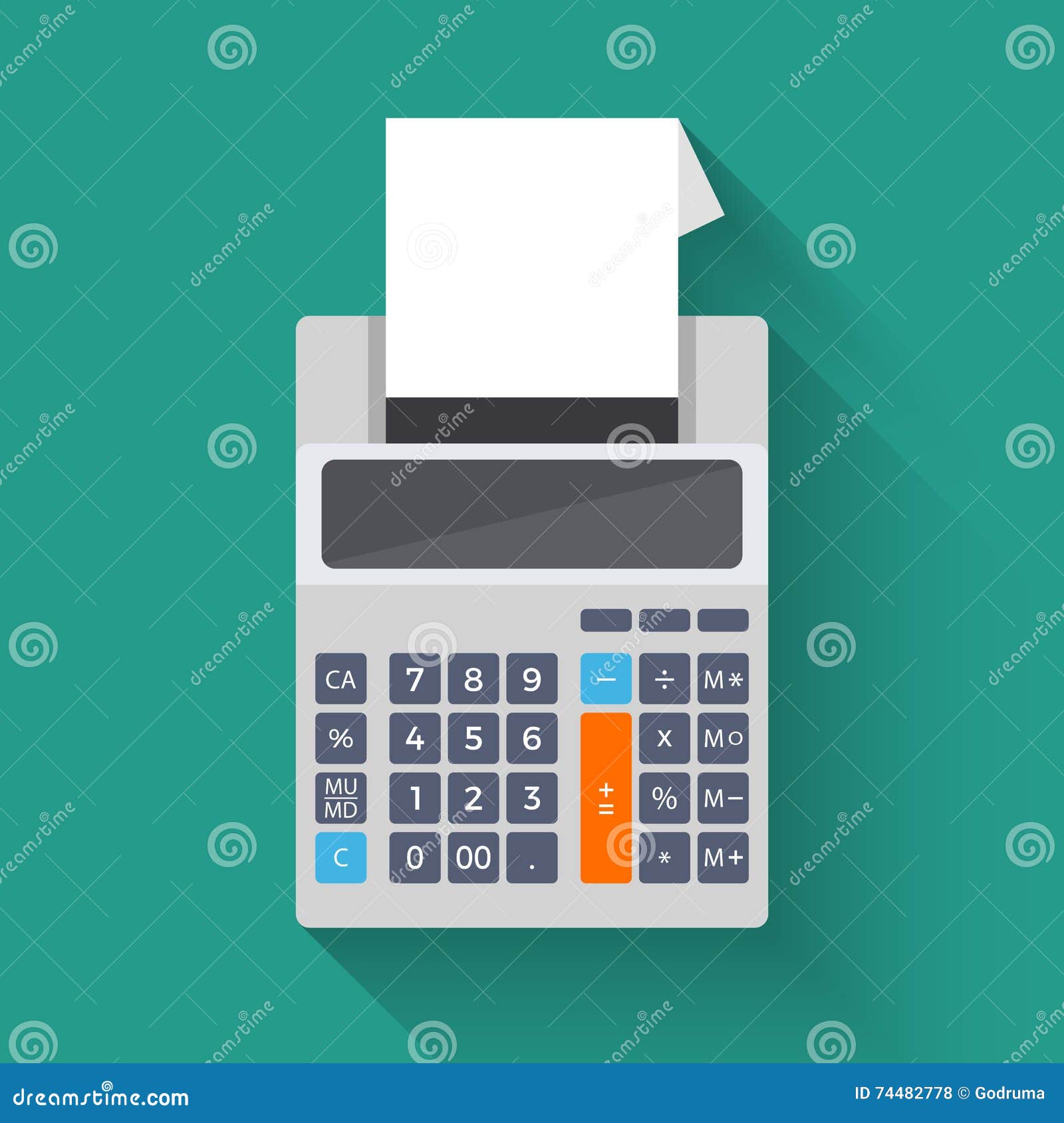 Adding Counting Machine, Vector Flat Illustration of Calculator Stock ...