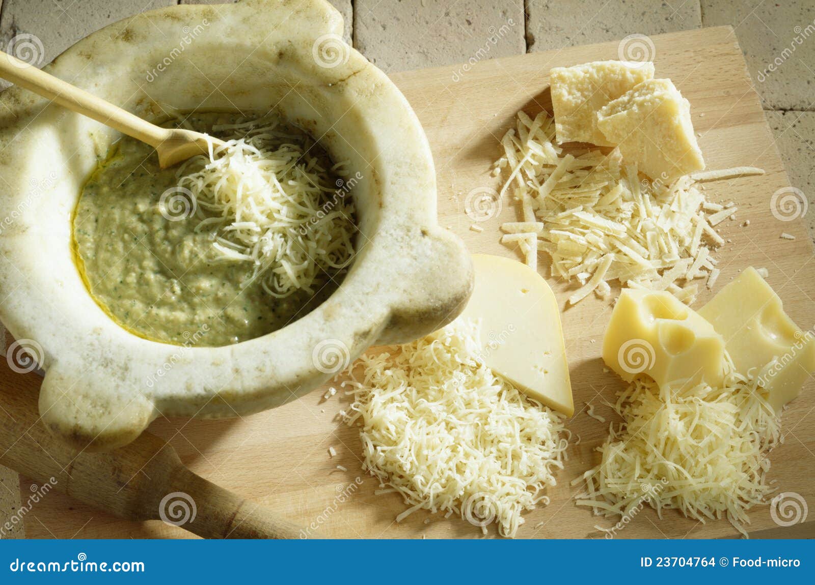 Adding the Grated Cheese To the Preparation Stock Photo - Image of soup ...