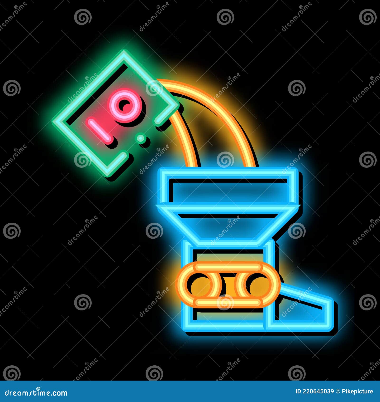 Adding Ingredient Neon Glow Icon Illustration Stock Vector ...