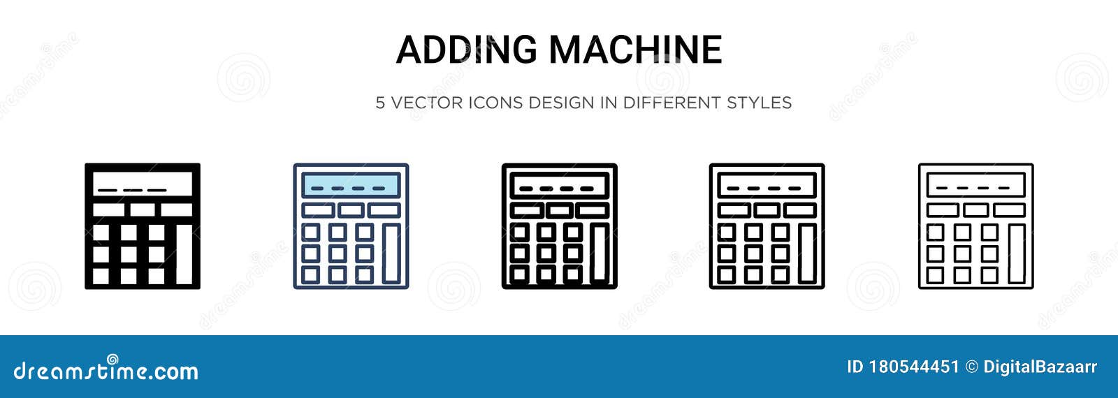 Adding Machine Icon in Filled, Thin Line, Outline and Stroke Style ...