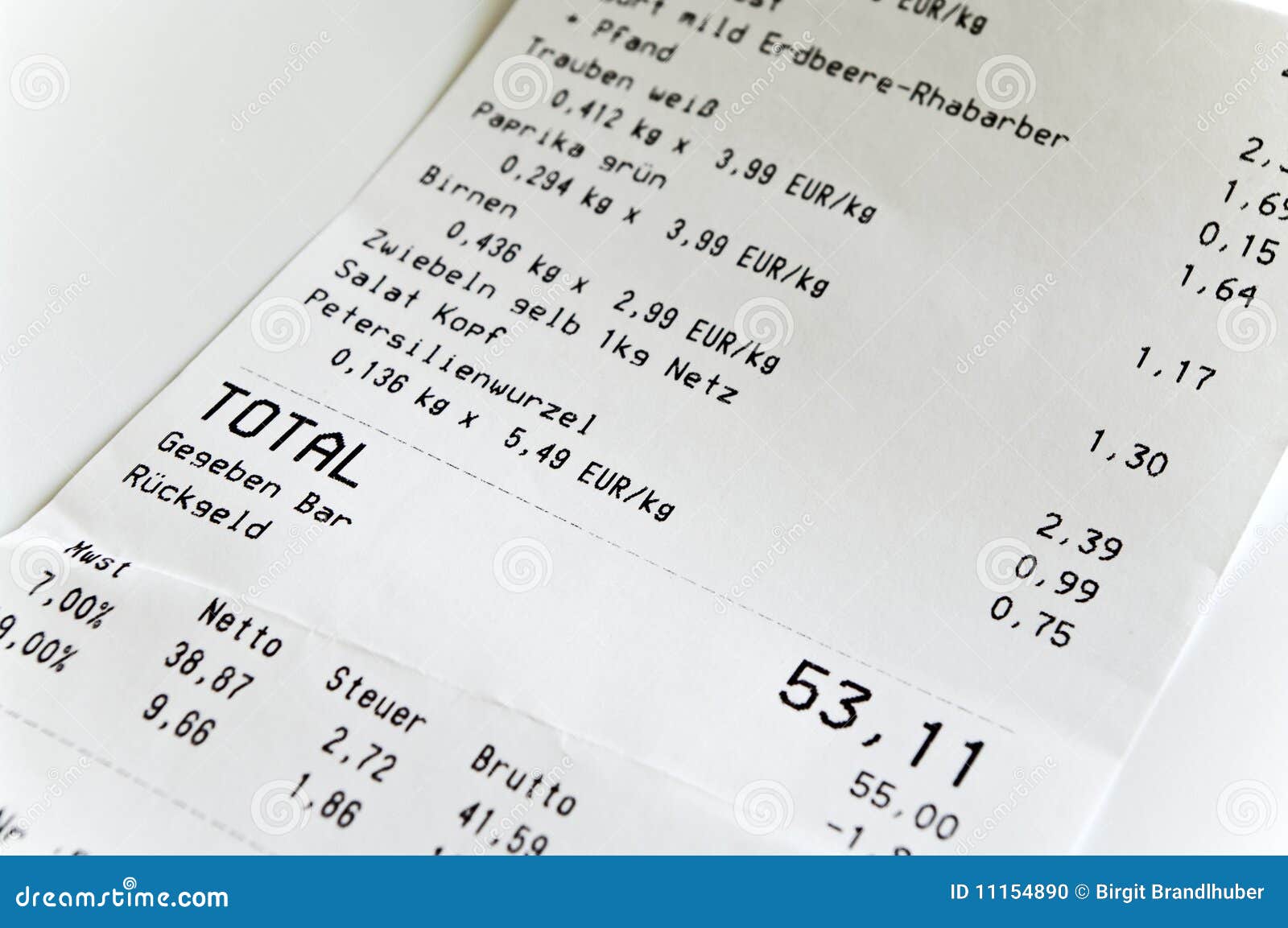 Adding machine tape stock photo. Image of machine, life - 11154890