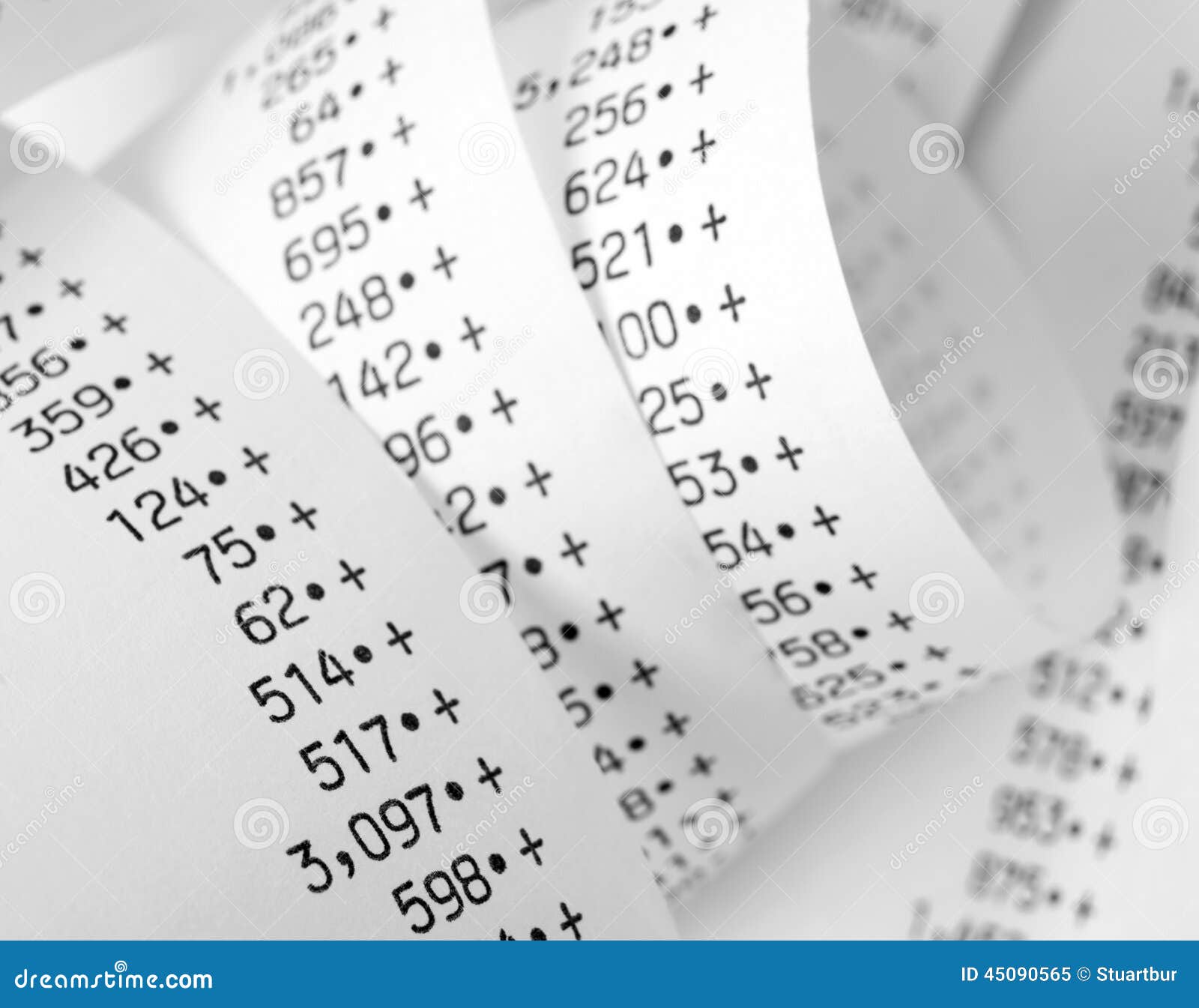 Adding Machine Tape Stock Image Image Of Investment 45090565
