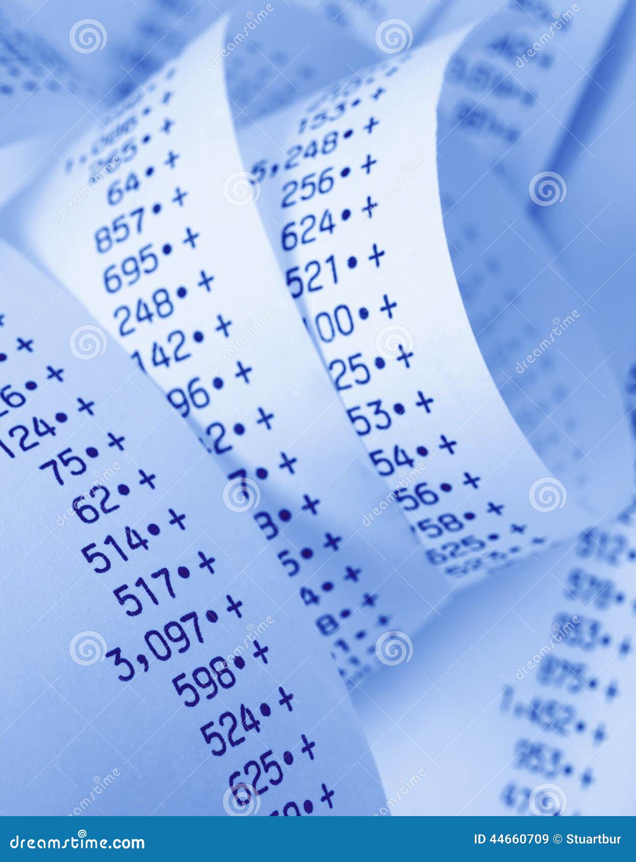 Adding Machine Tape stock image. Image of numbers, finance - 44660709
