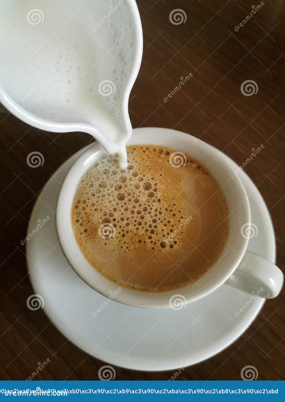 Coffee and foam in a mug stock image. Image of brown - 198676111
