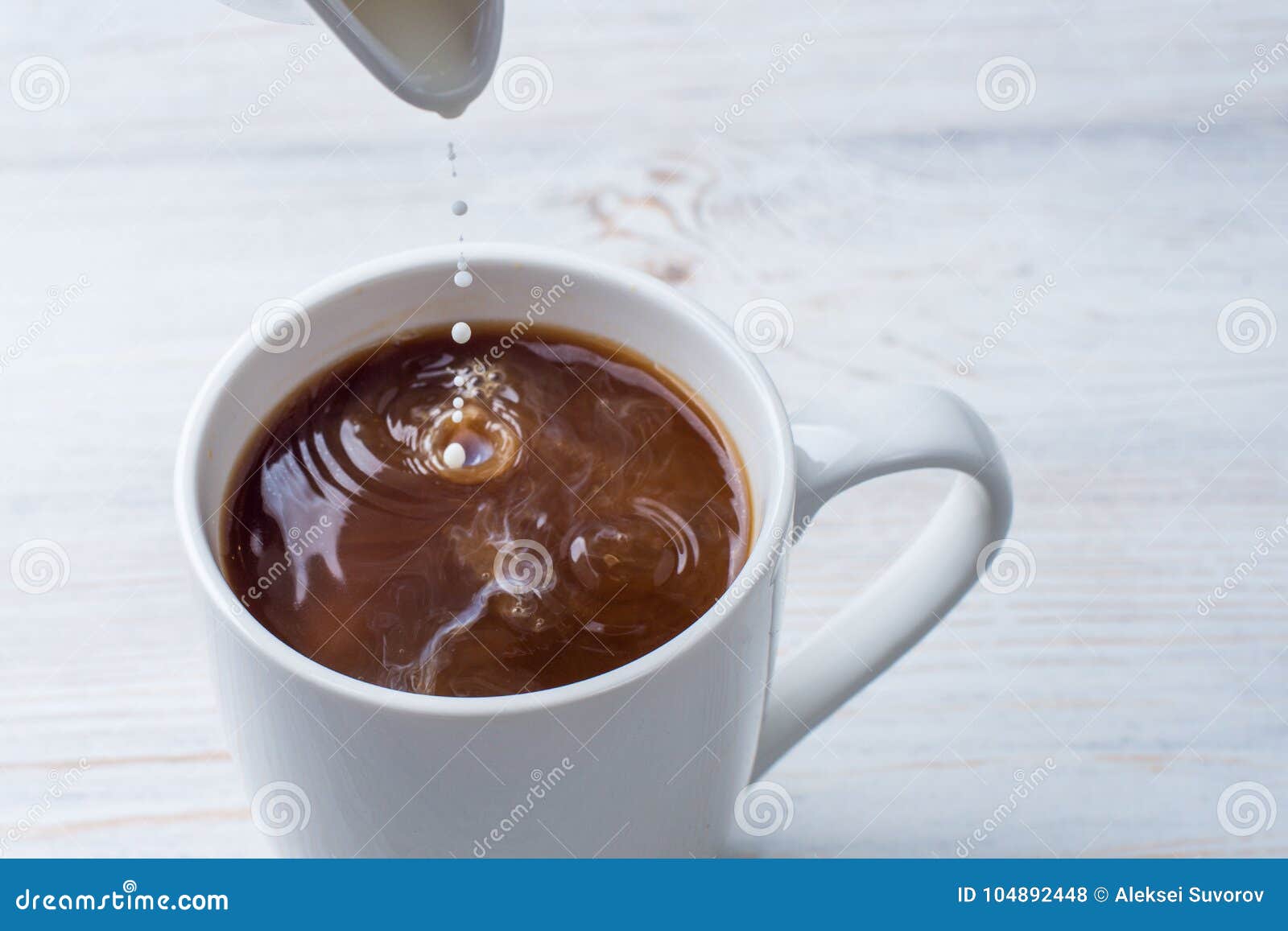 Adding Milk To a Cup of Coffee Stock Photo - Image of dairy, flowing ...