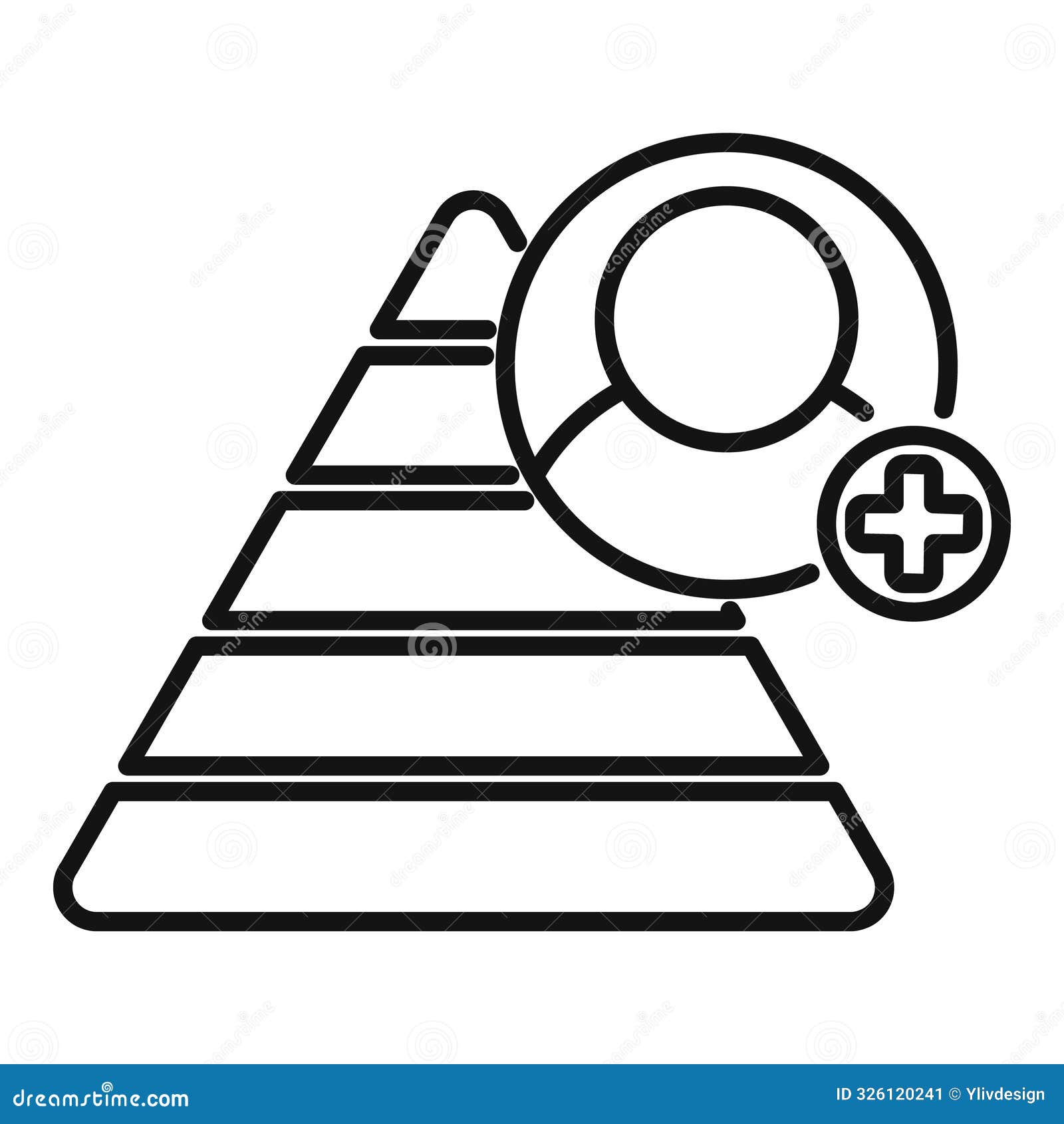 Adding New Customer To Sales Funnel Pyramid Icon Stock Vector ...