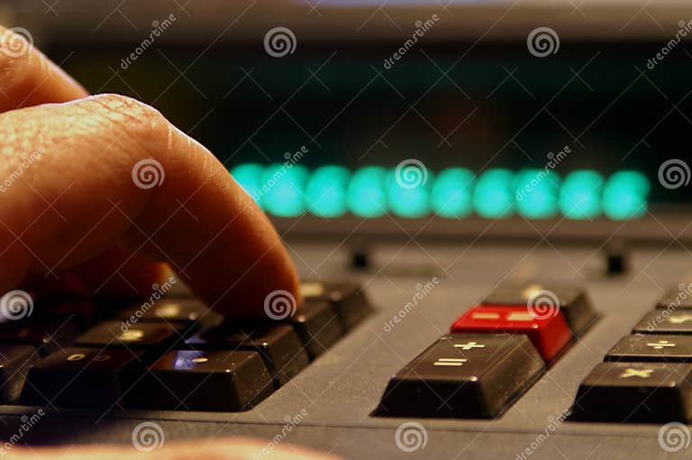 Adding Numbers on Calculator Stock Photo - Image of balancing ...