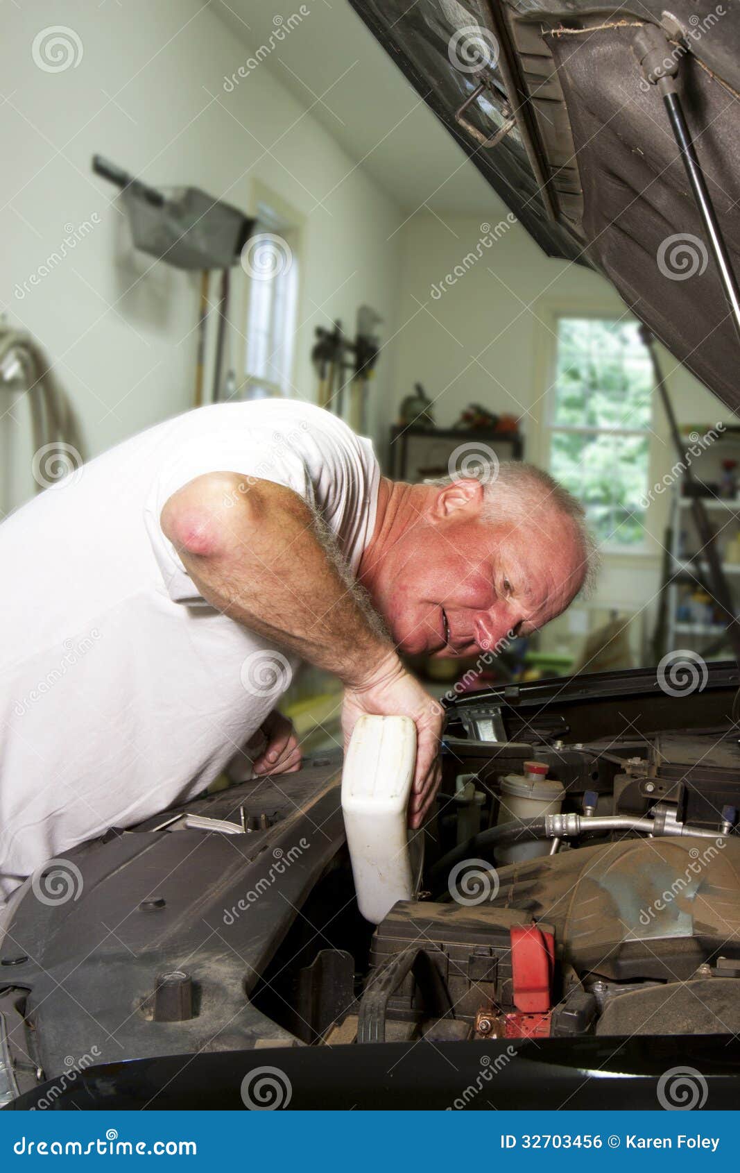 Adding Oil stock photo. Image of maintenance, checking - 32703456