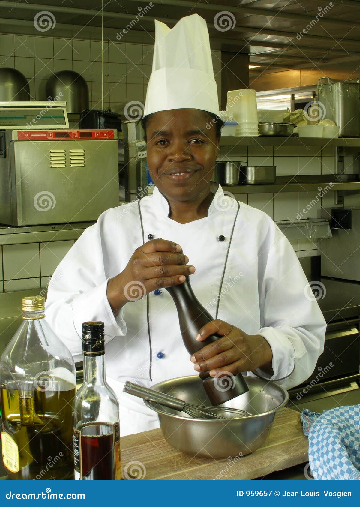 Adding Pepper in the Dressing Stock Image - Image of working, worker ...