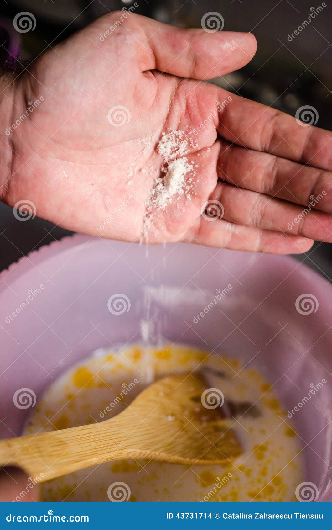 Adding salt to food stock photo. Image of preparation - 43731714