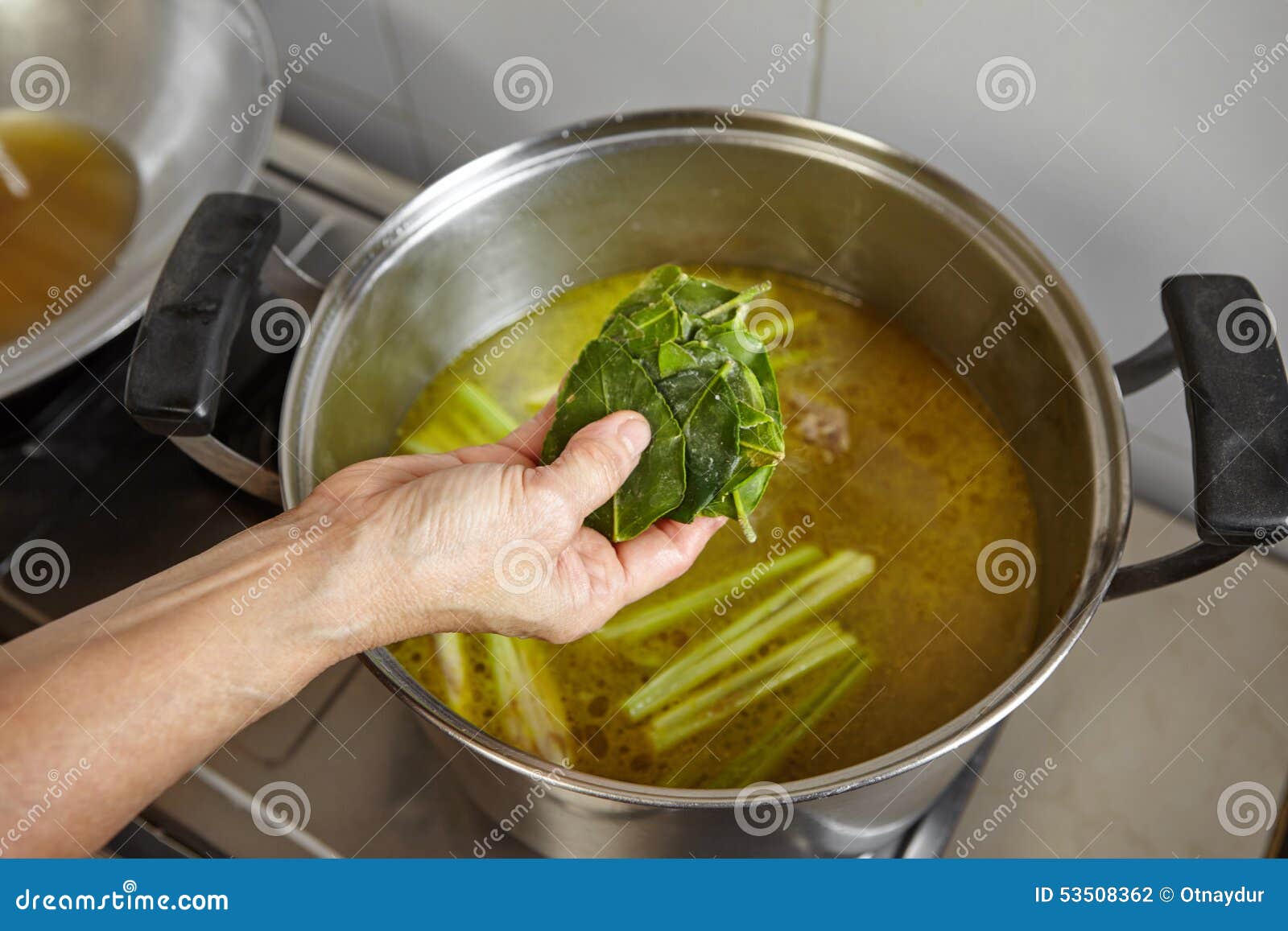 Adding spices and herbs stock photo. Image of cook, cooking - 53508362