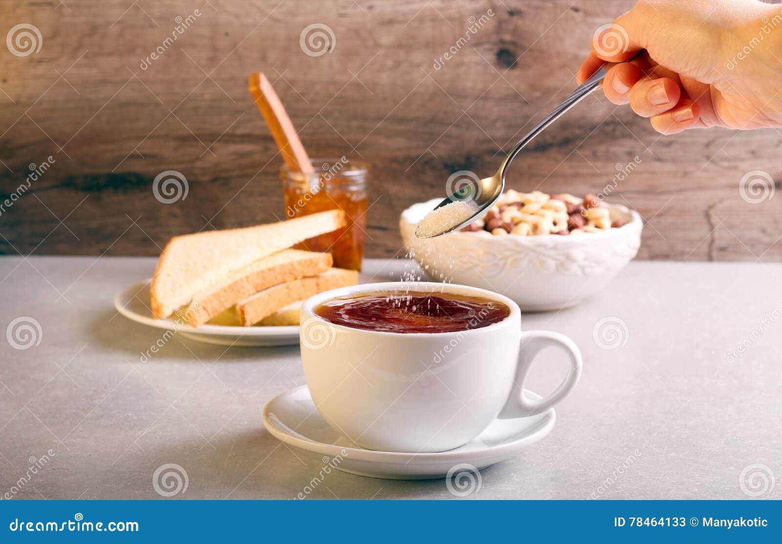 Adding Sugar into Tea in a Cup, Stock Image - Image of sugar, drink ...