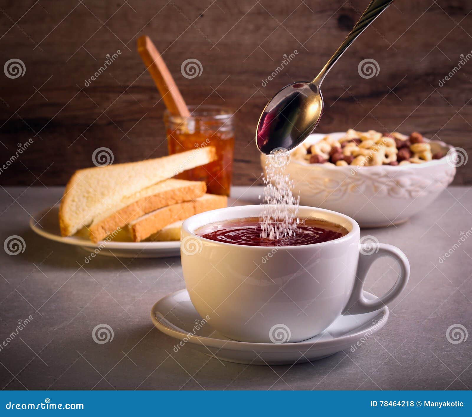 Adding Sugar into Tea in a Cup Stock Photo - Image of black, drink ...