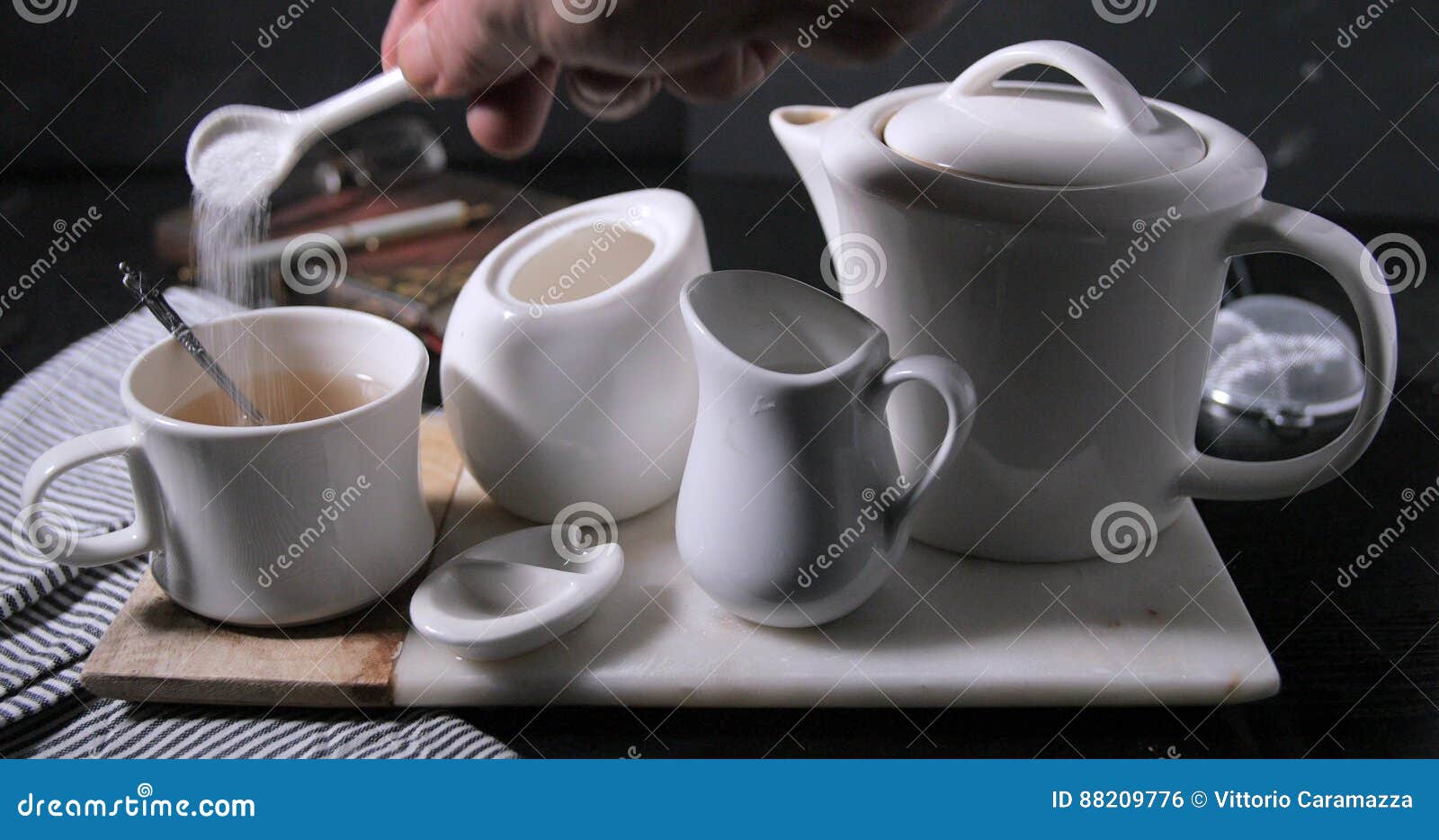 Adding Sugar To a Nice Steaming Hot Cup of Tea Stock Photo - Image of ...