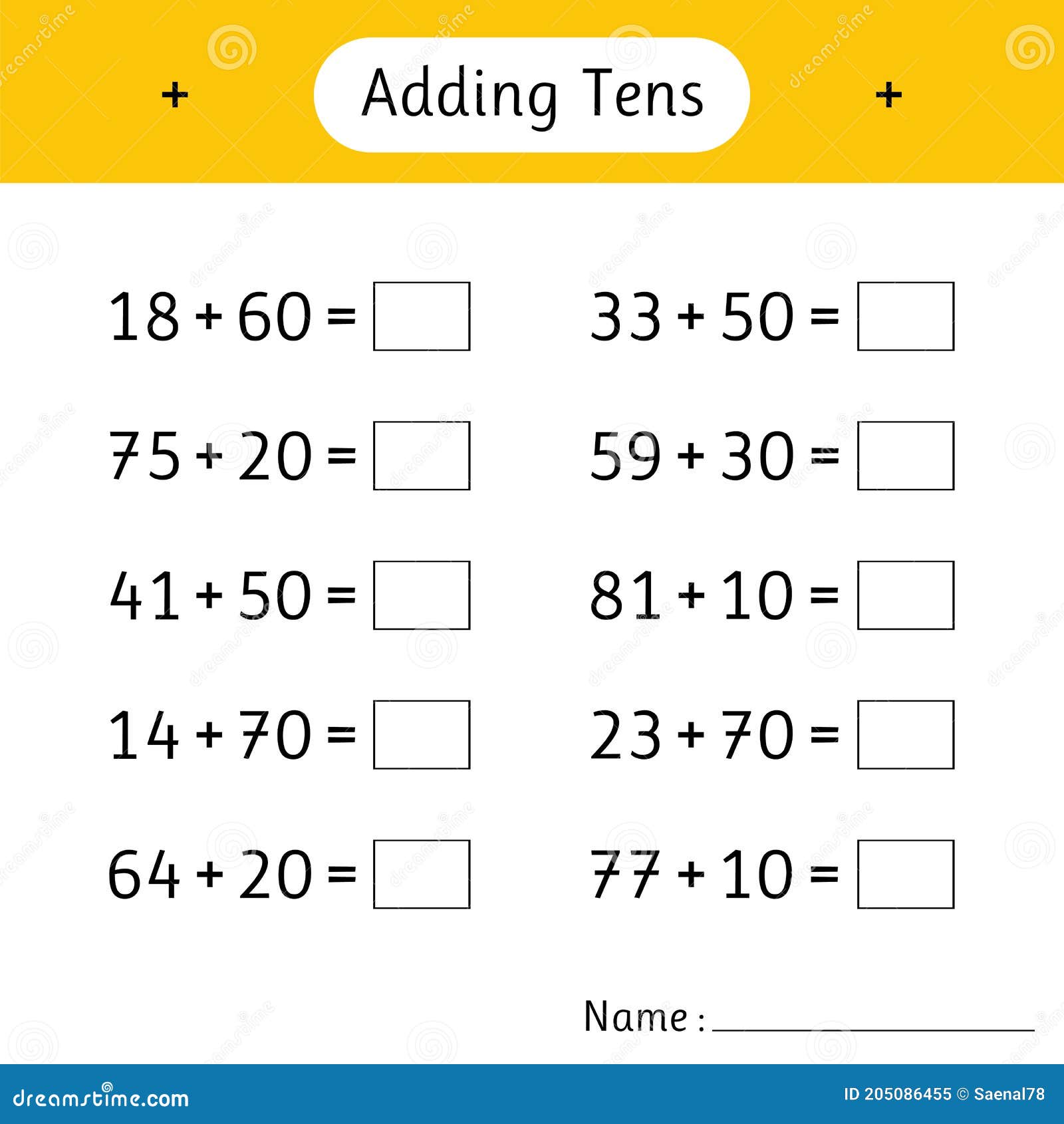 Adding Tens. Math Worksheets for Kids. Mathematics. School Education ...