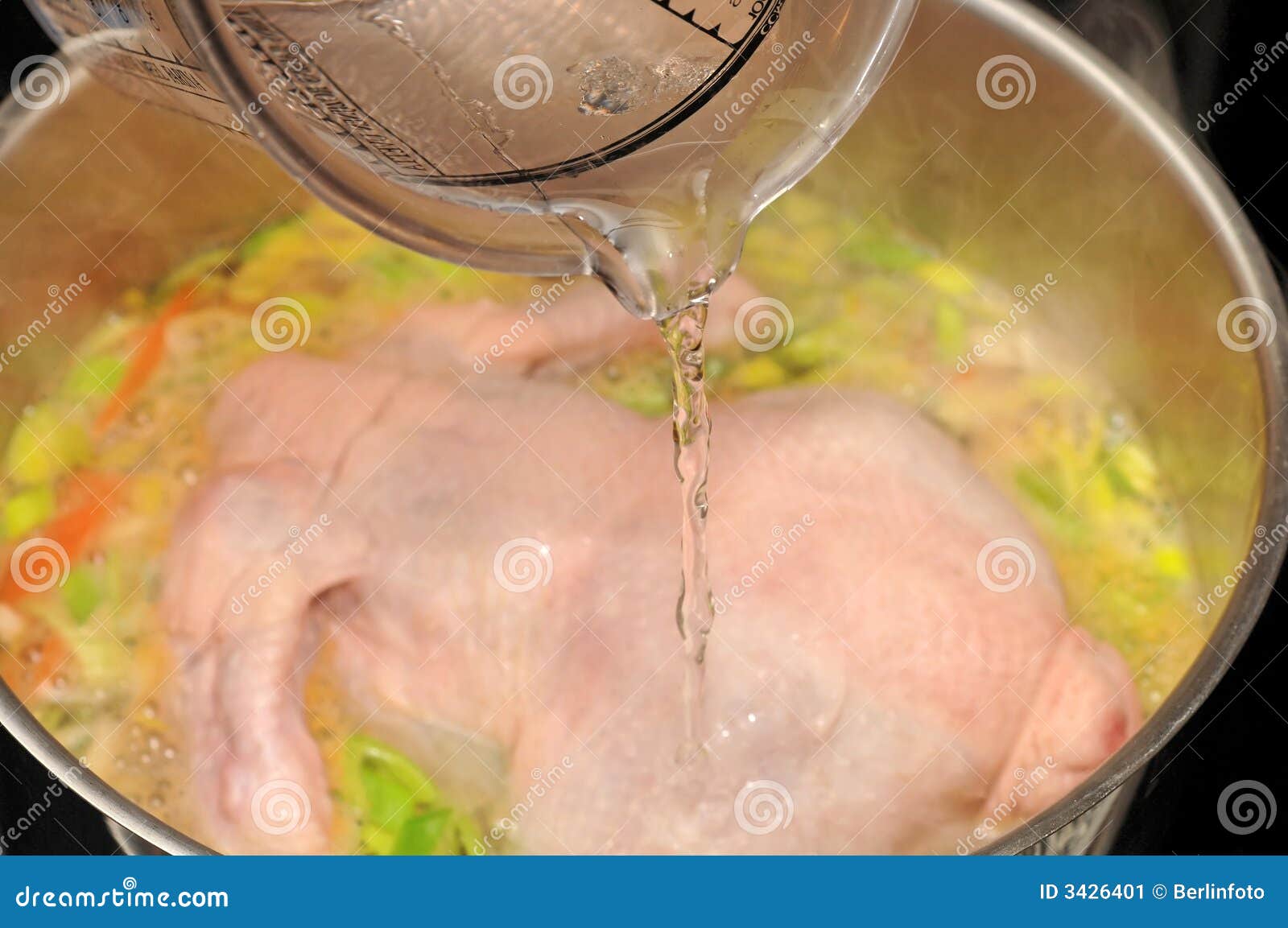 Adding Water To Chicken Stew Stock Image - Image of adds, heats: 3426401