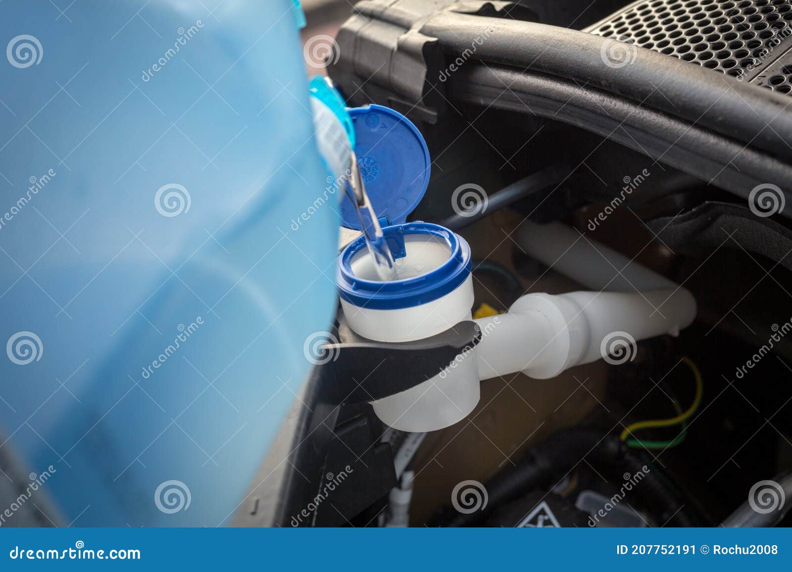 Adding Winter Windscreen Washer Fluid In The Car Stock Image ...