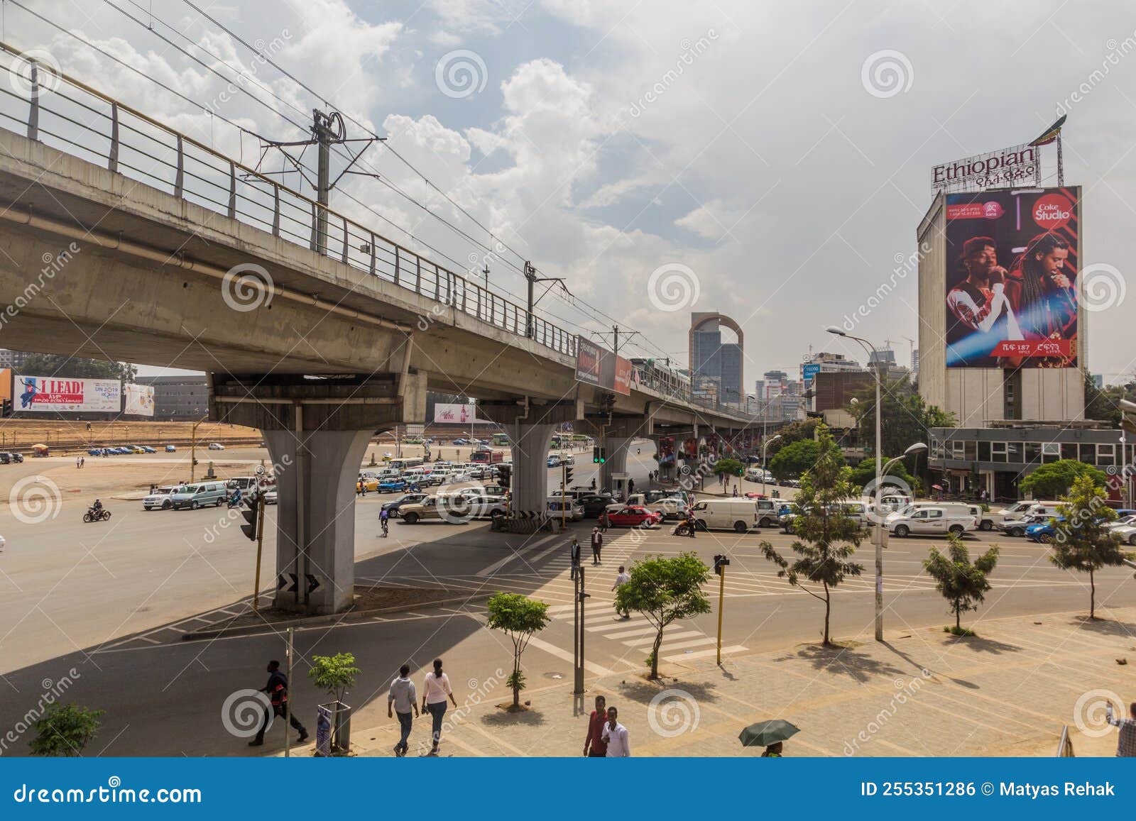 ADDIS ABABA, ETHIOPIA - APRIL 3, 2019: Elevated Section of the Light ...