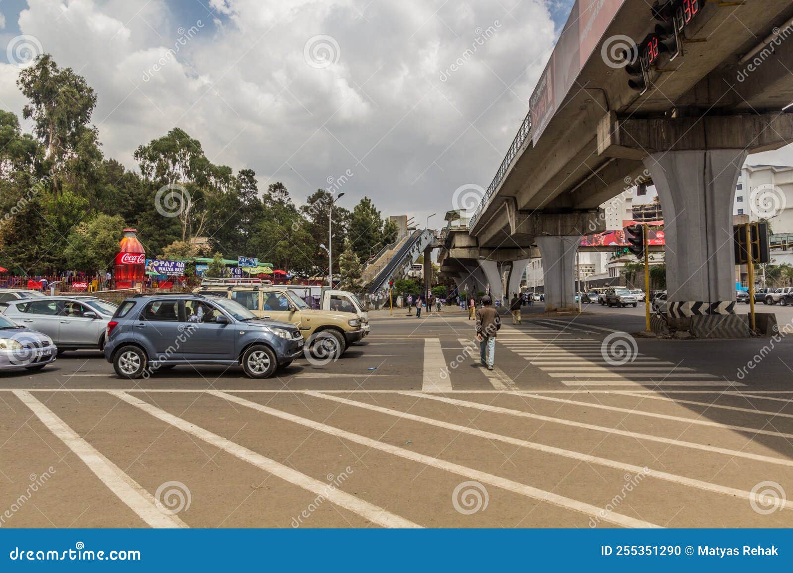 ADDIS ABABA, ETHIOPIA - APRIL 3, 2019: Elevated Section of the Light ...