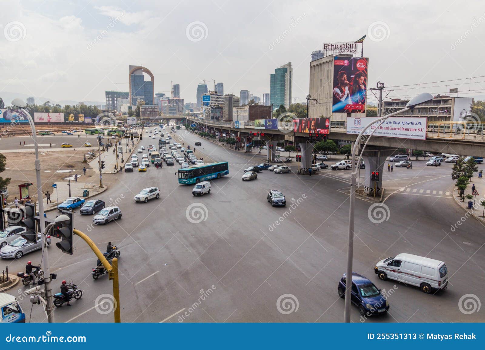 ADDIS ABABA, ETHIOPIA - APRIL 3, 2019: Elevated Section of the Light ...
