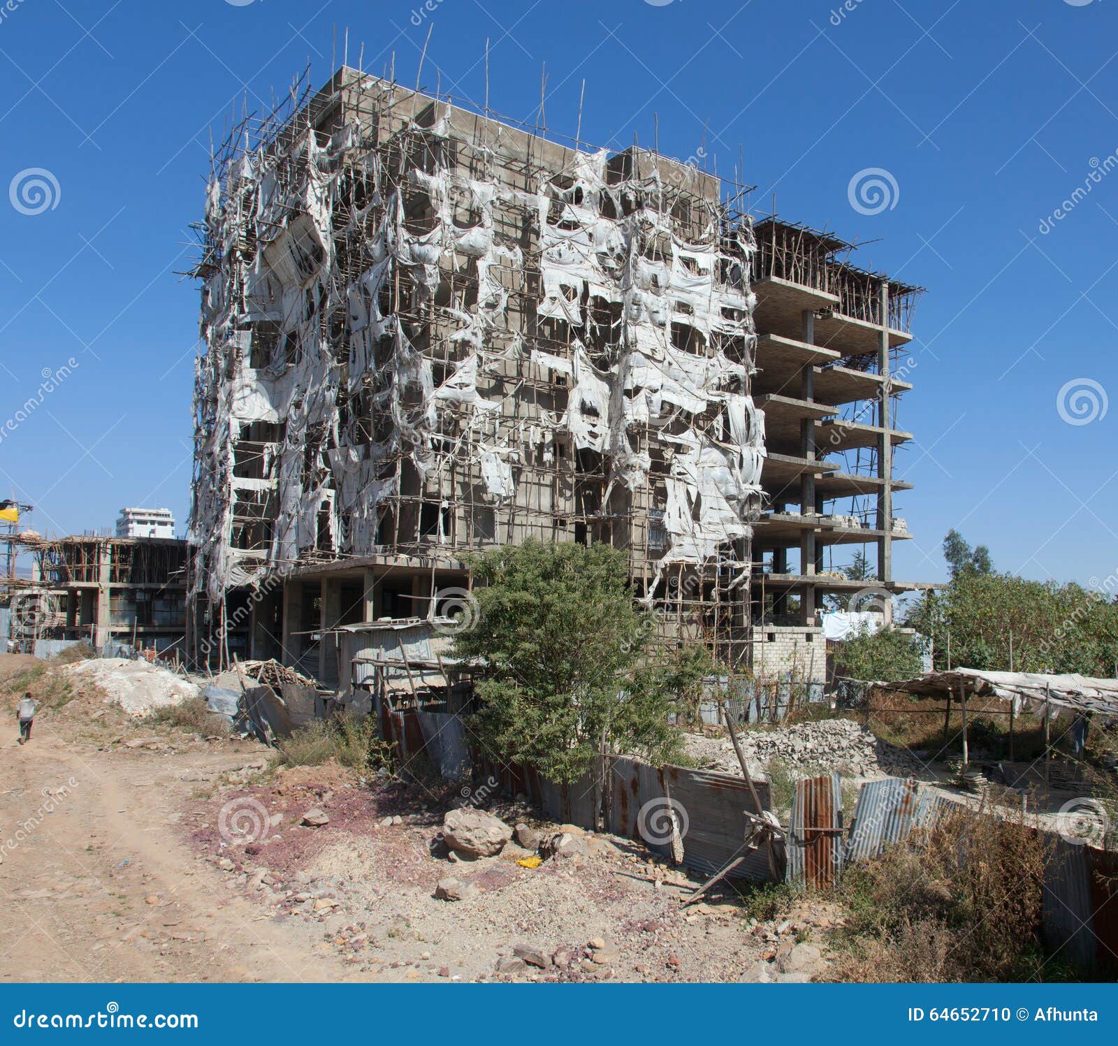 Addis Ababa, Ethiopia - 9 April 2019 : Busy Street In The Ethiopian ...